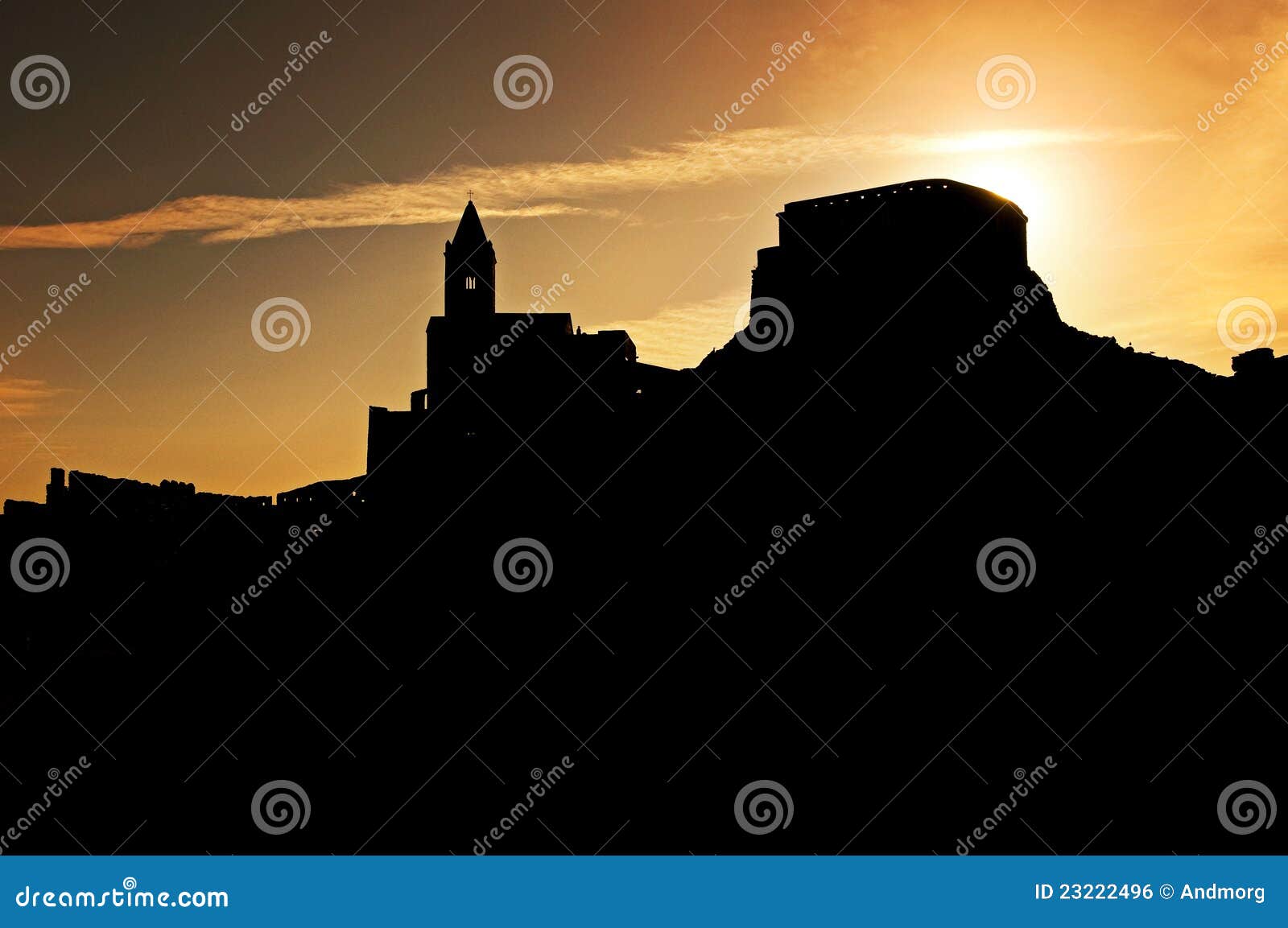 Sunset on Portovenere stock photo. Image of pietro, italian - 23222496