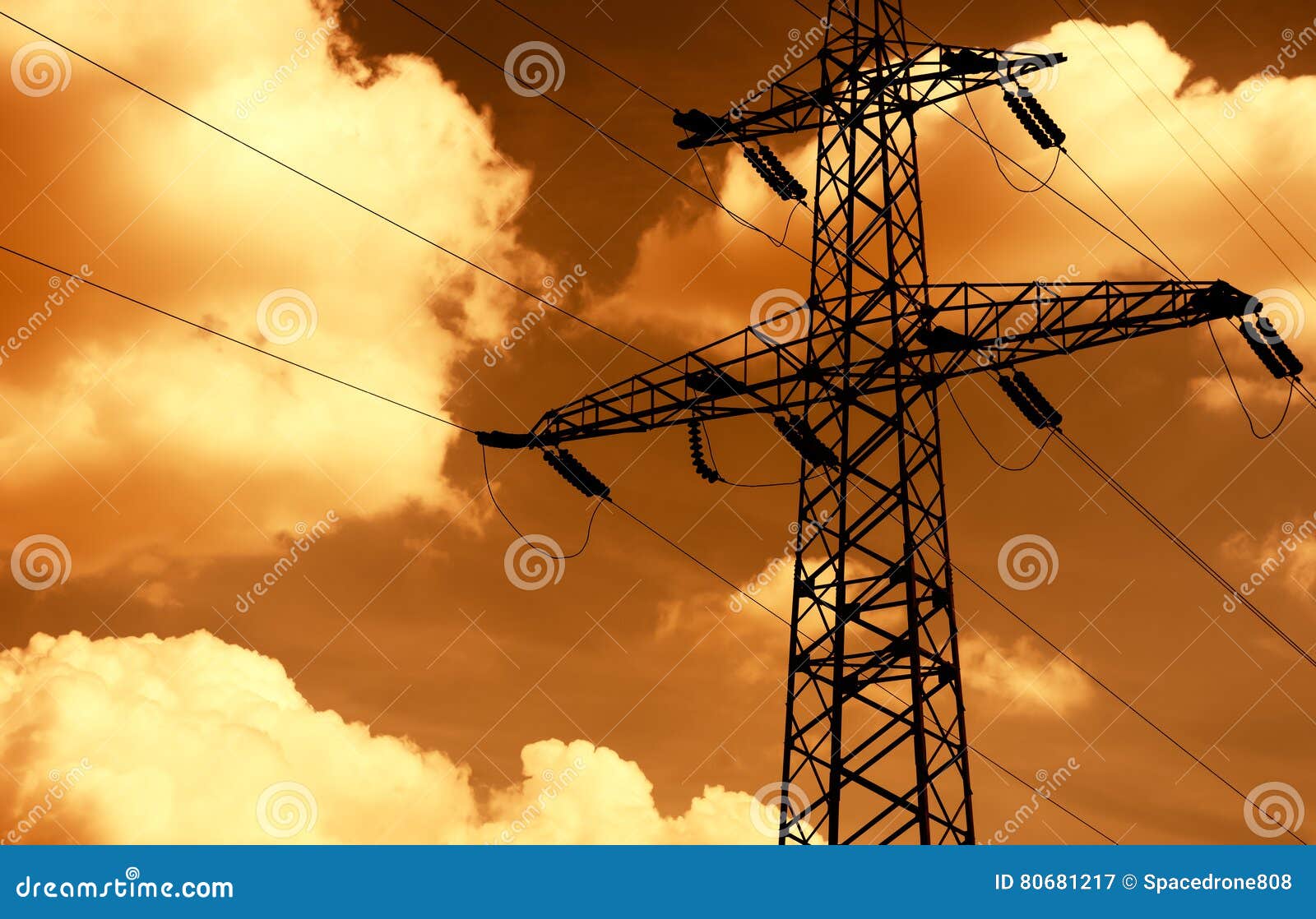 Sunset Power Line Background Stock Image - Image of sunset, life: 80681217