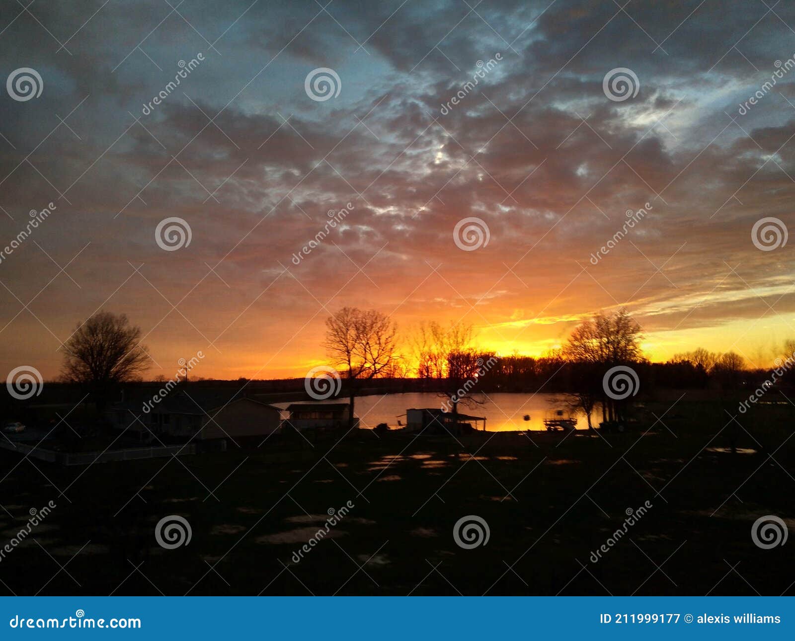 Sunset in proctor Arkansas stock image. Image of dusk - 211999177
