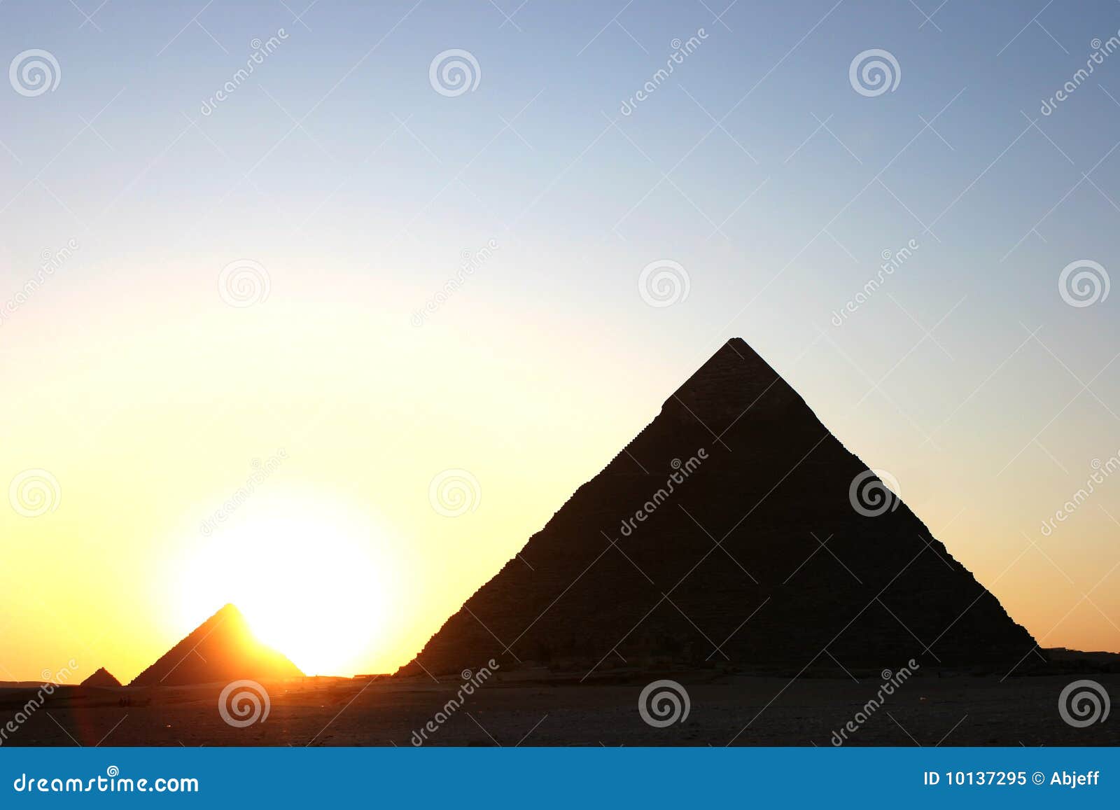 Sunset pyramids stock image. Image of egypt, temple, travel - 10137295