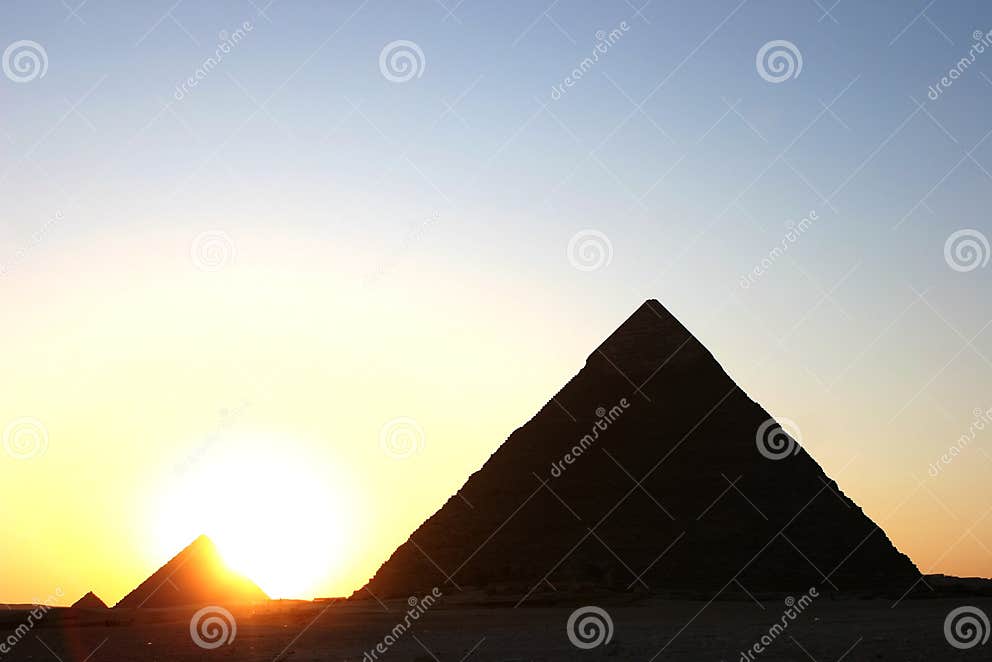 Sunset pyramids stock image. Image of egypt, temple, travel - 10137295