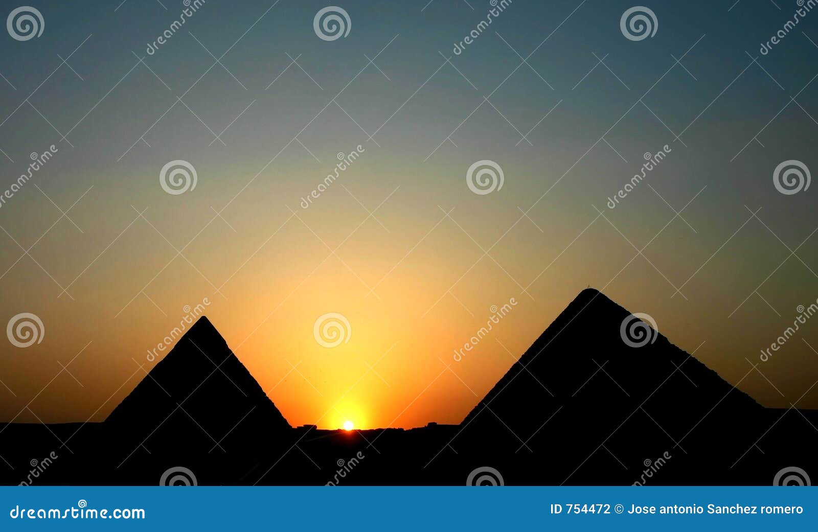 Sunset at pyramids stock photo. Image of historical, hieroglyphs - 754472