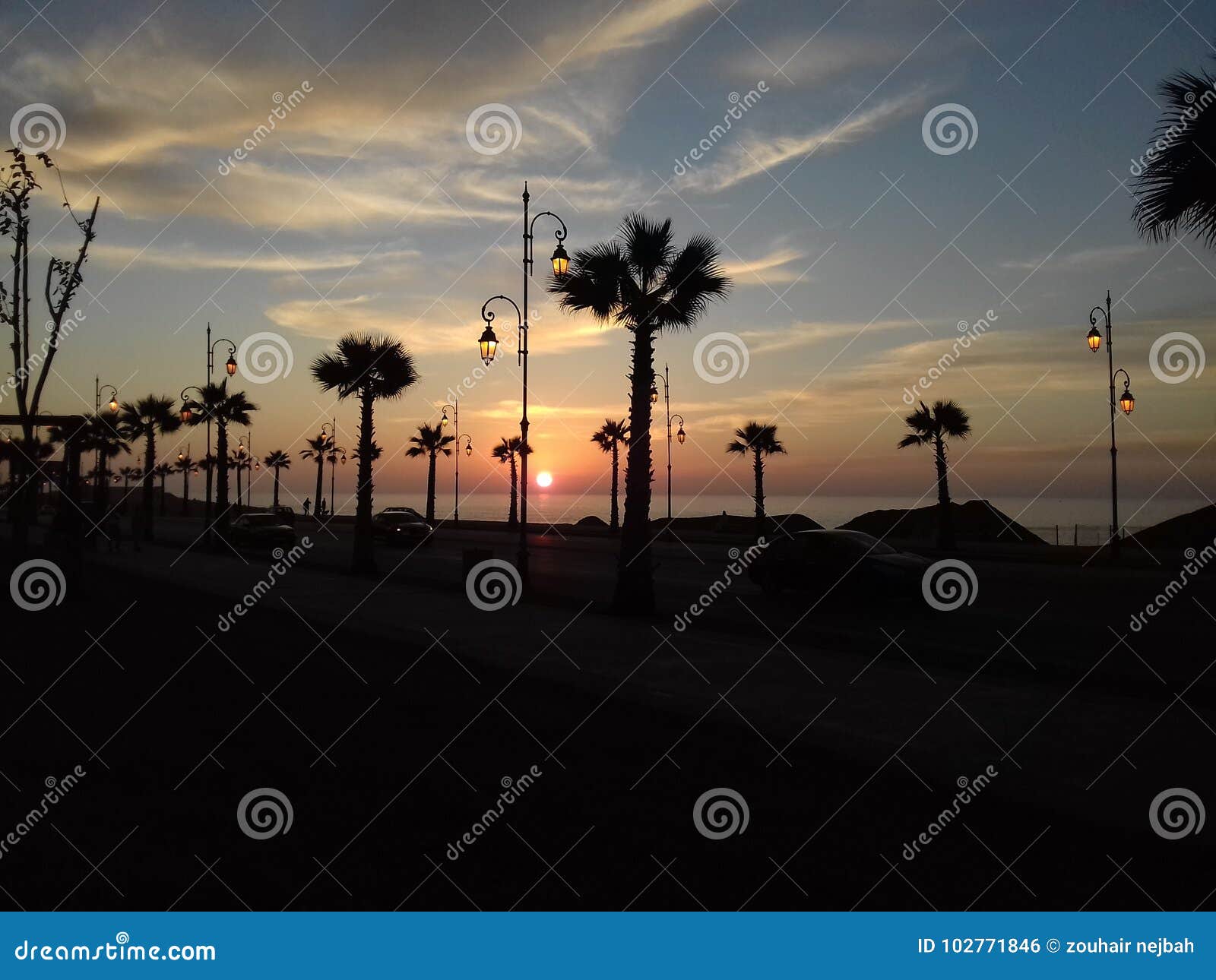 Sunset stock photo. Image of city, view, rabat, sunset - 102771846