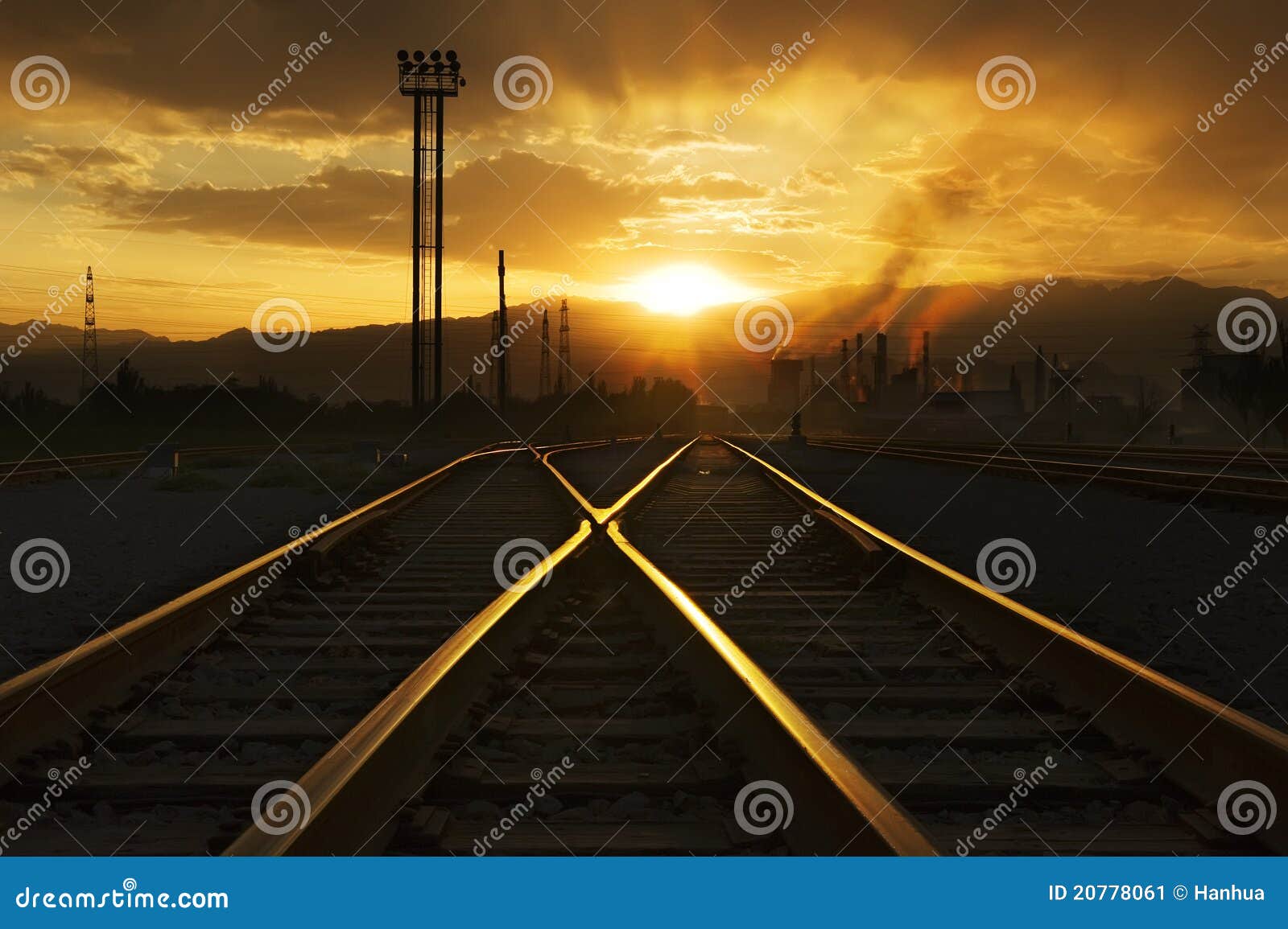 At sunset railway stock image. Image of transport, passenger - 20778061