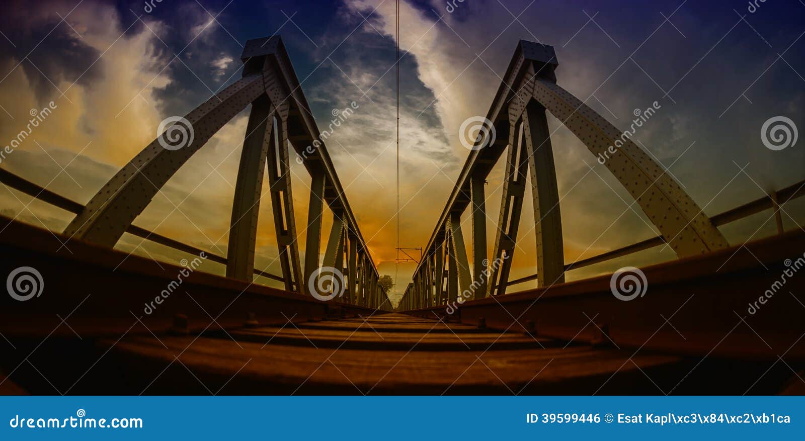 Sunset on Railway Bridge HDR Stock Photo - Image of concept, rail: 39599446