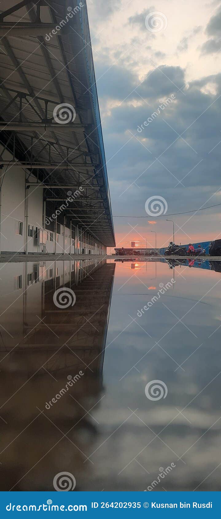 Sunset after Rain Behind Factory Stock Image - Image of darkness ...