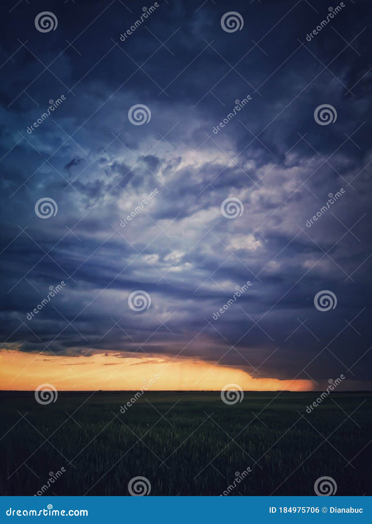 Sunset before rain stock photo. Image of reflection - 184975706