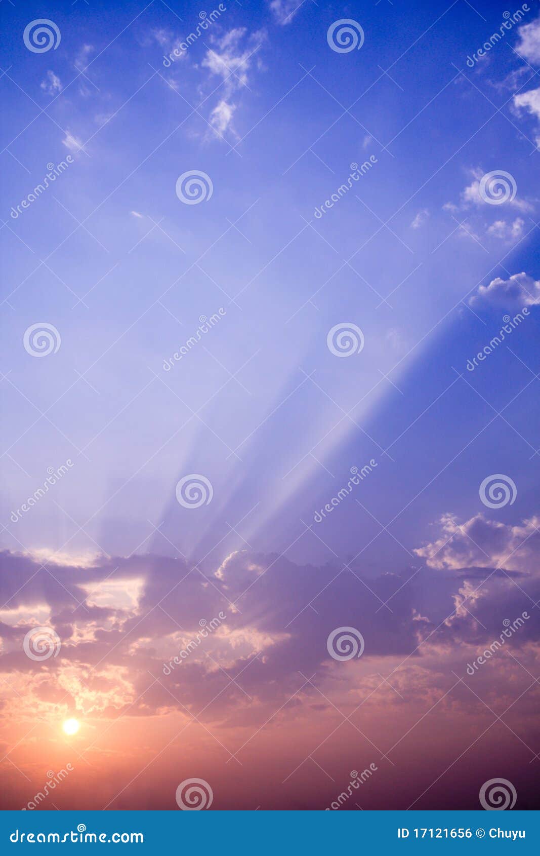 Sunset rays with cloud stock photo. Image of flare, sunlight - 17121656