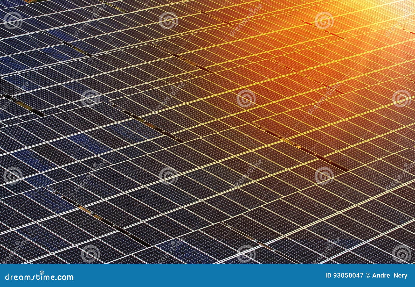 Sunset Rays Over Solar Panels. Stock Image - Image of energy, brazil ...