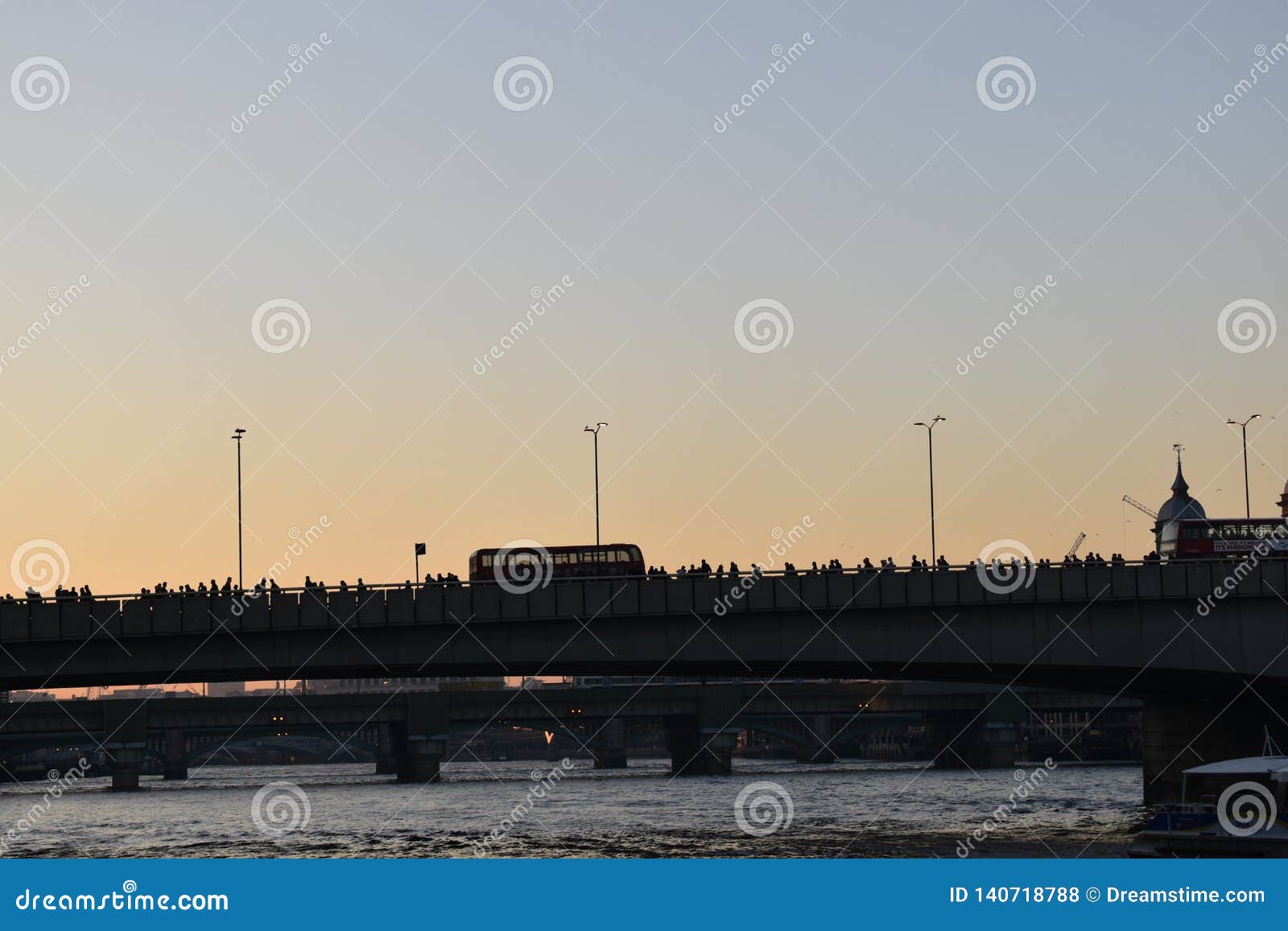 Sunset on the bus editorial stock photo. Image of landscape - 140718788