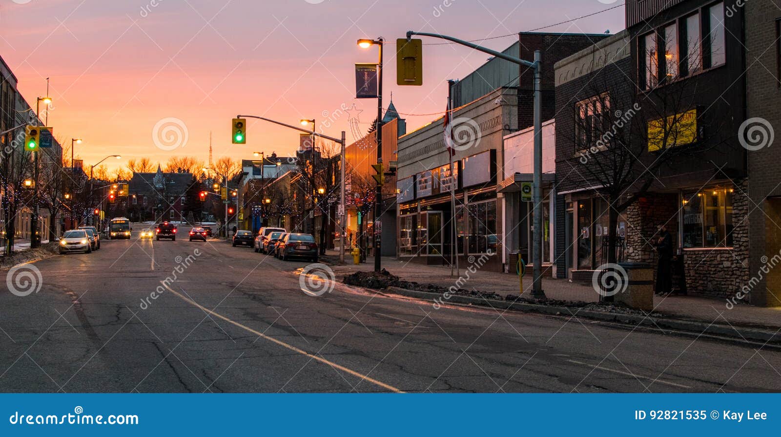 Sunset on Red River st. stock image. Image of northern - 92821535