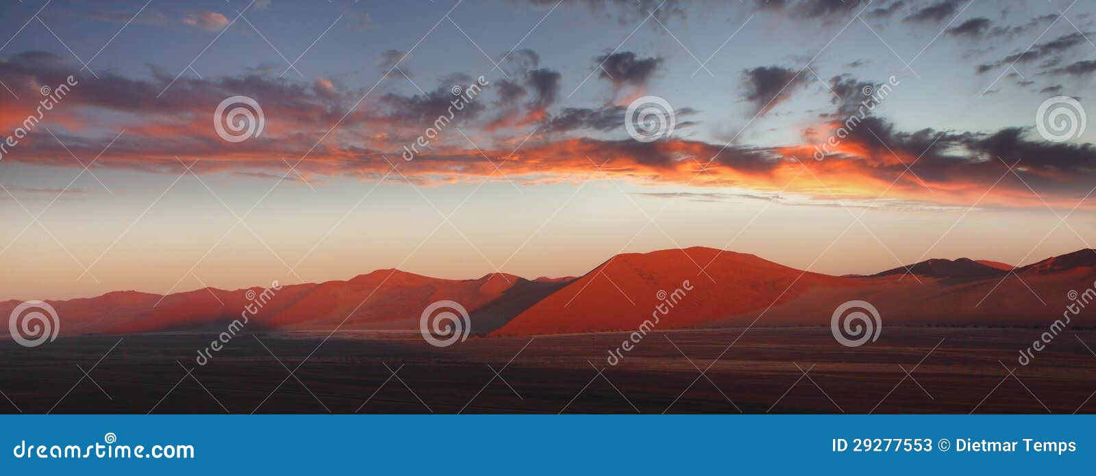 Sunset and Red Sand Dune, Namib Desert, Namibia Stock Image - Image of ...