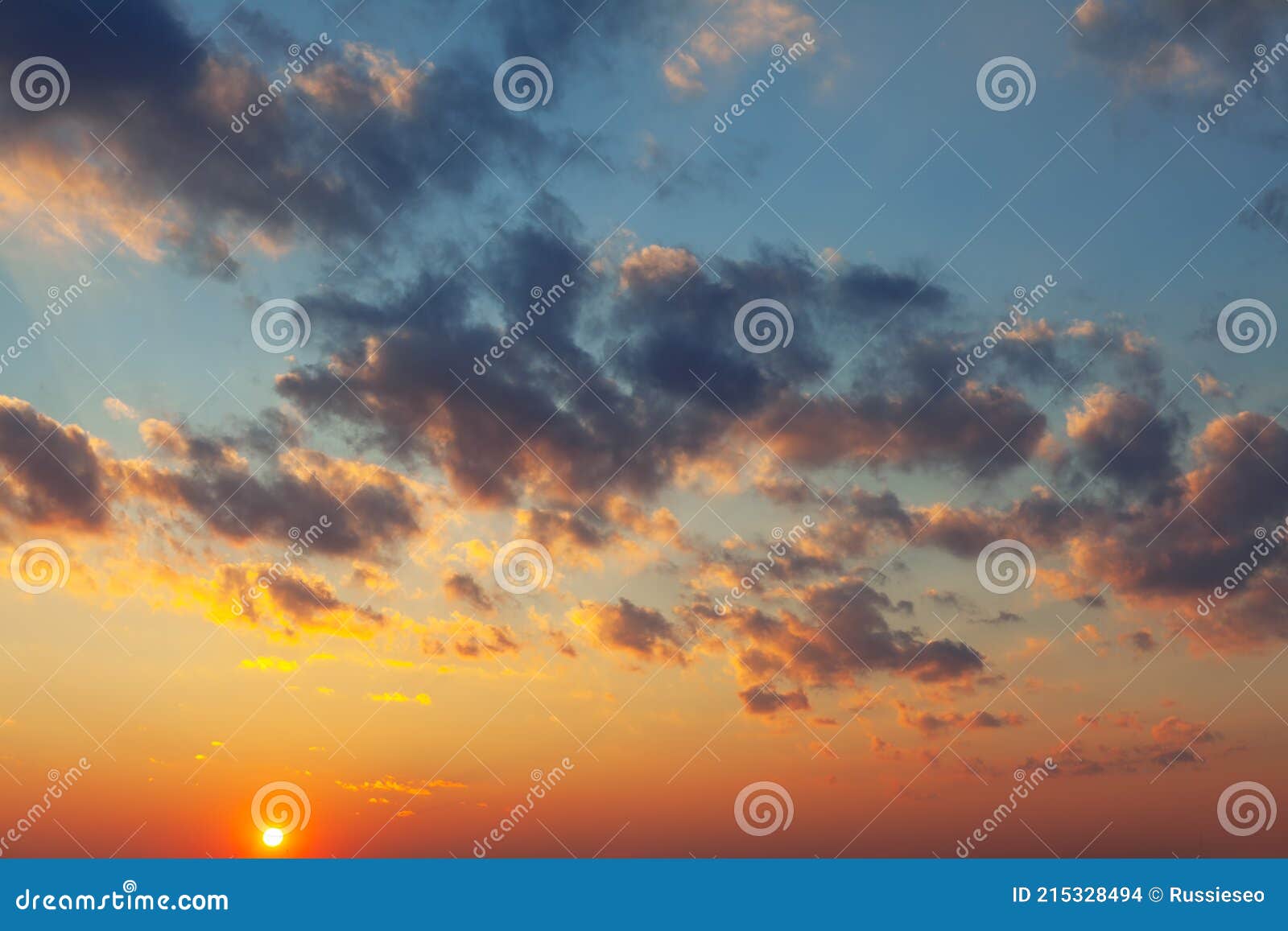 Sunset at red sky stock photo. Image of abstract, clouds - 215328494
