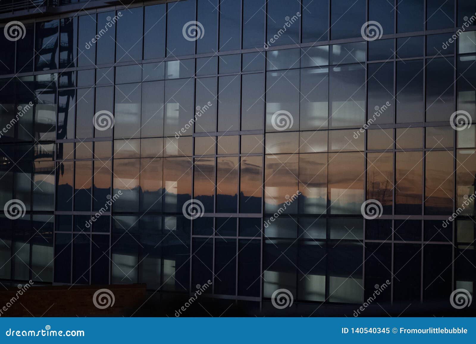 Sunset Reflected on a High Rise Stock Image - Image of building ...