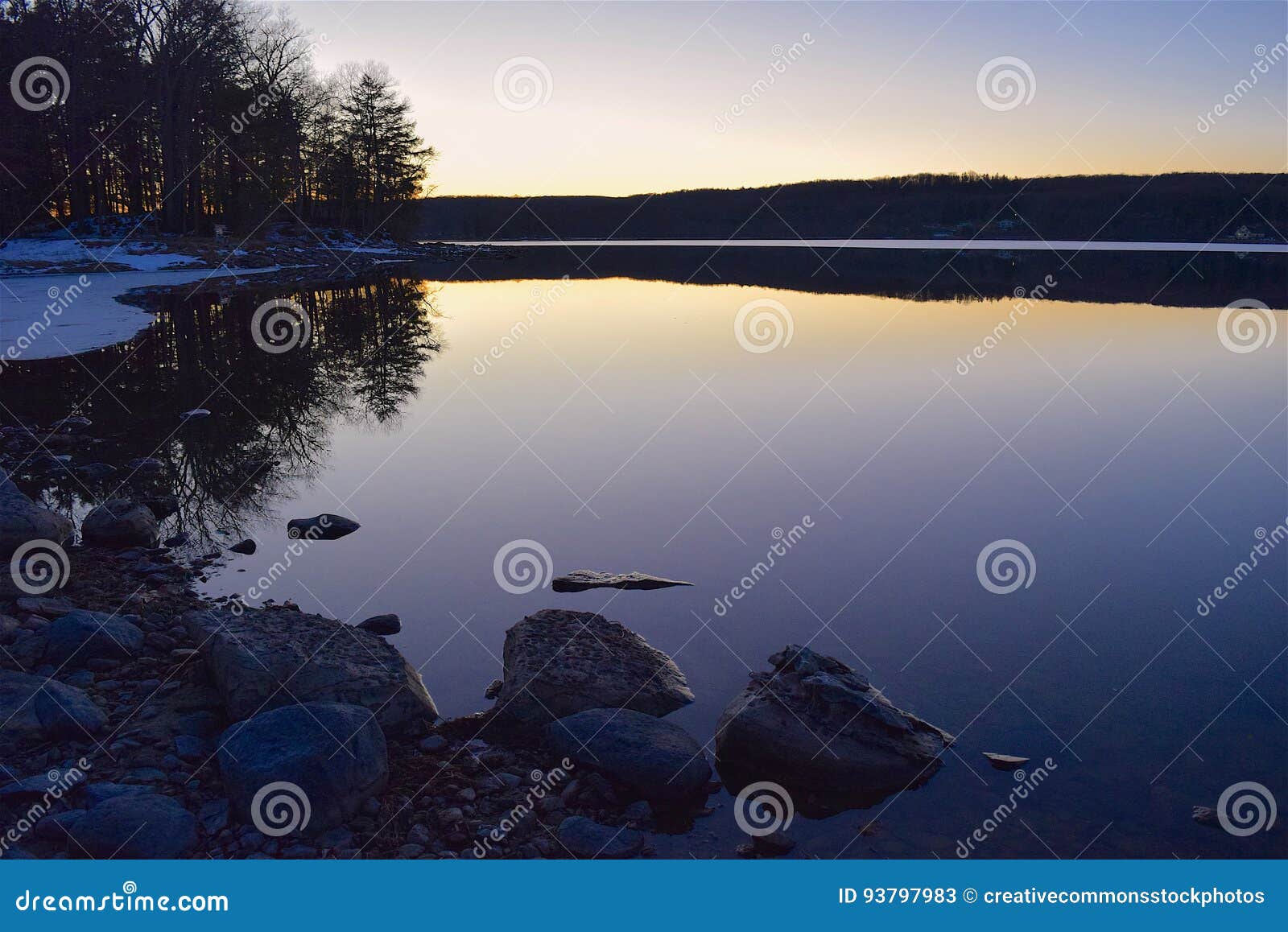 Sunset Reflecting In Calm Waters Picture. Image: 93797983