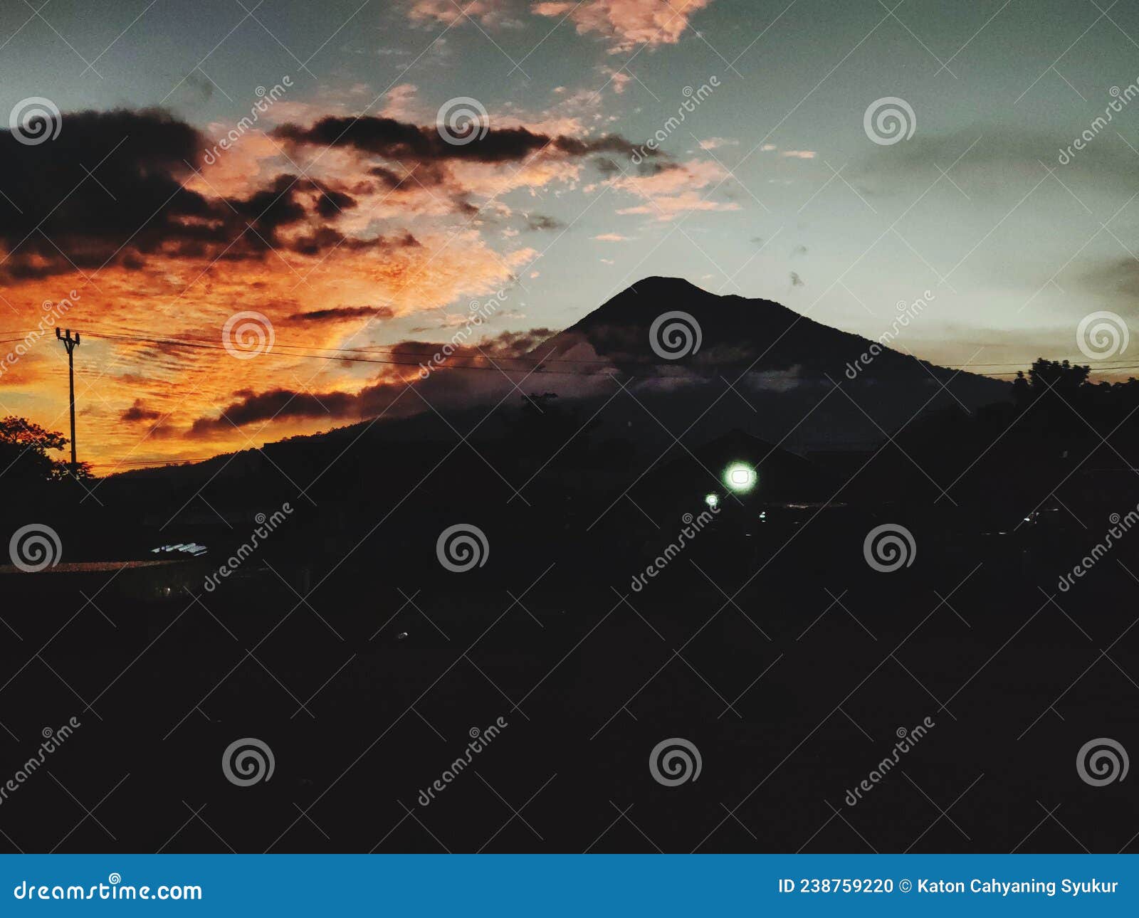 Sunset Reflection Behind the Mount Stock Photo - Image of moun ...