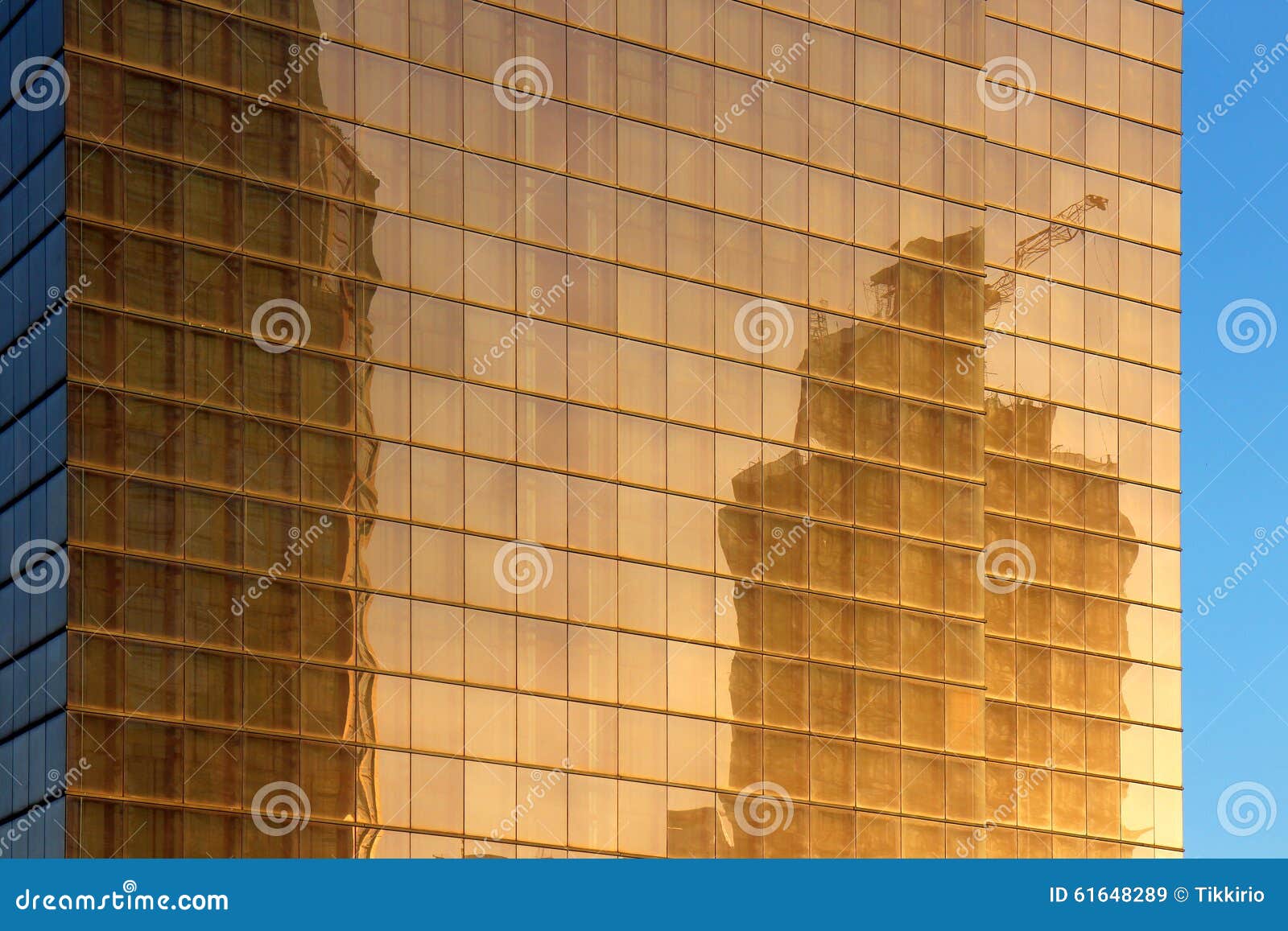 Sunset Reflection on Mirror Building Stock Image - Image of facade ...