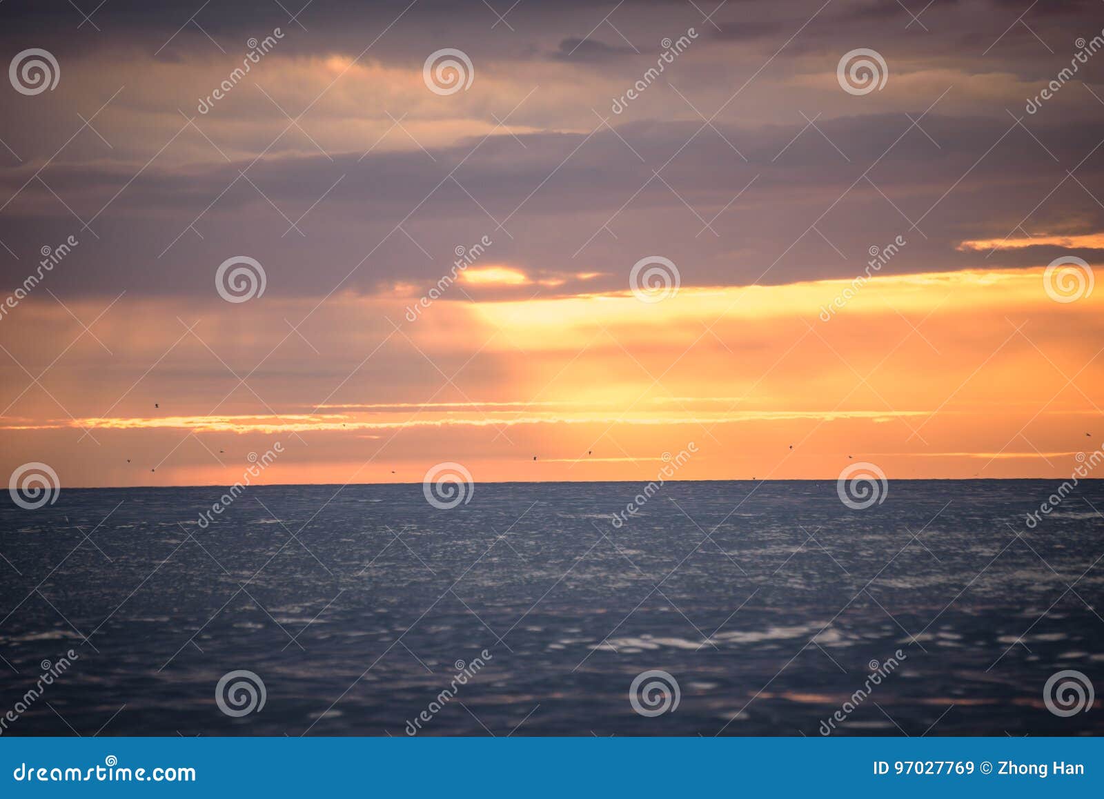 Sunset reflection in ocean stock image. Image of sunrise - 97027769
