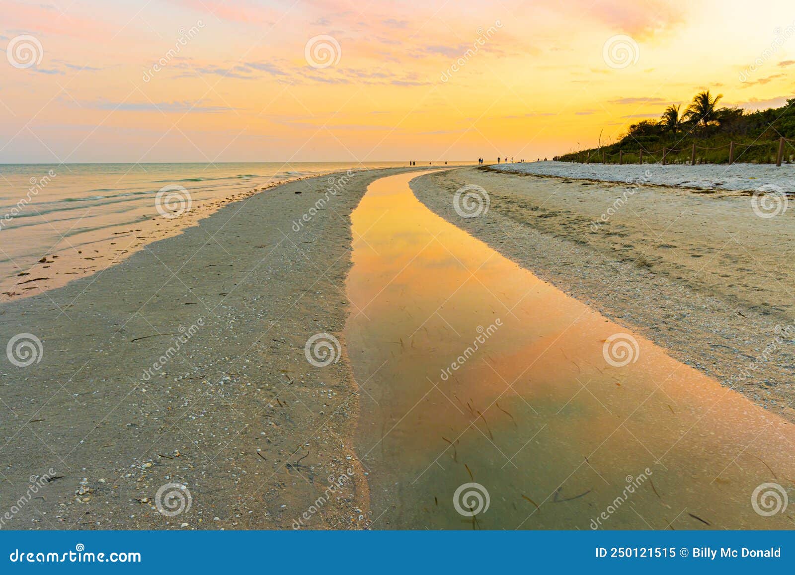 Sunset Reflection on Tide Pool at Lighthouse Beach Stock Image - Image ...