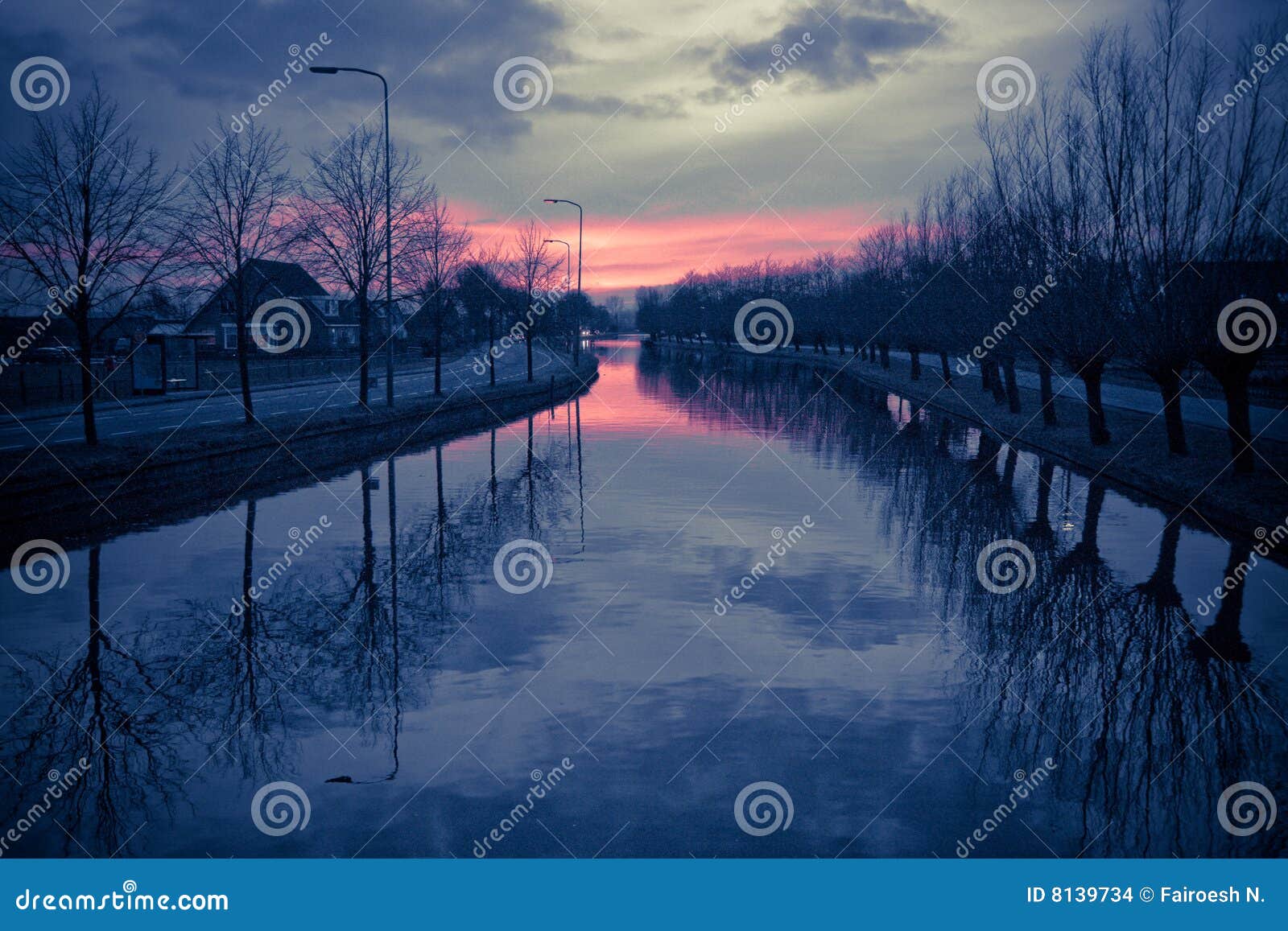 Sunset Reflection in Water at Dawn Stock Photo - Image of peacefull ...