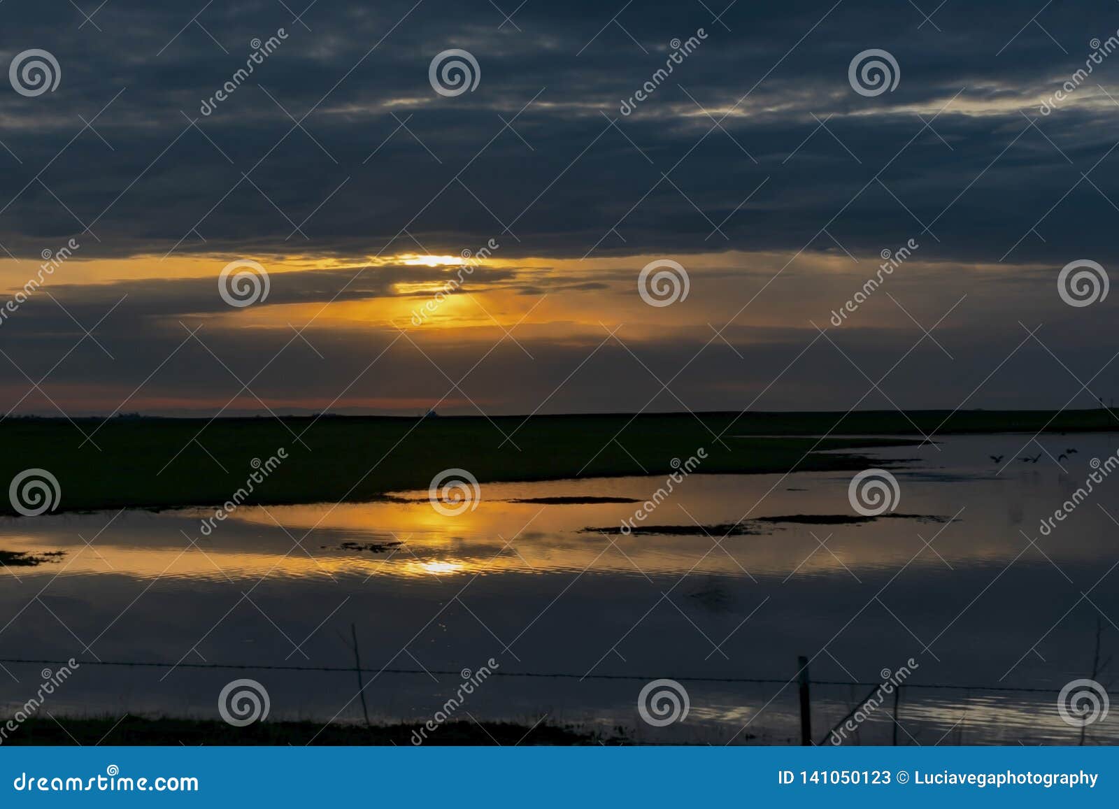 Sunset Reflection of Water in Low Light Stock Image - Image of water ...