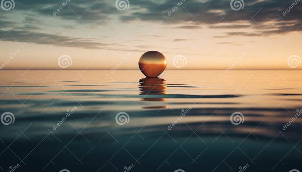 Sunset Reflection on Water, Nature Tranquil Scene Generated by AI Stock ...