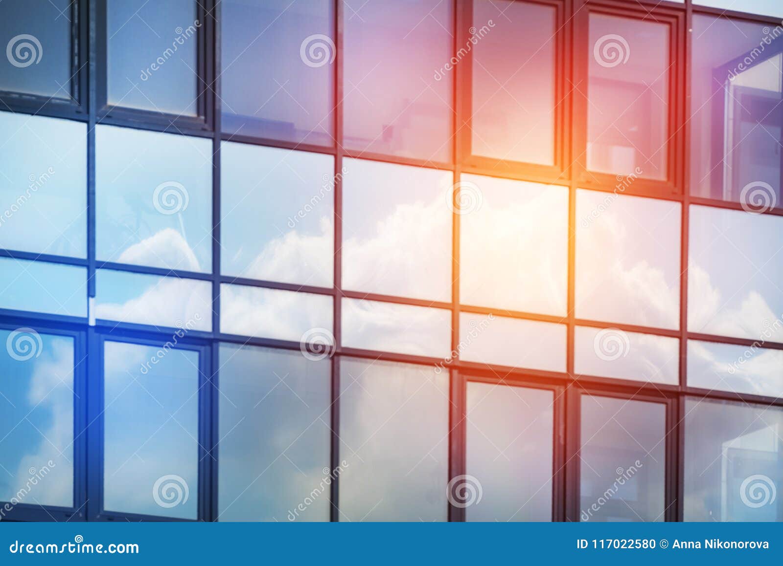 Sunset Reflection in the Windows of the House Stock Photo - Image of ...