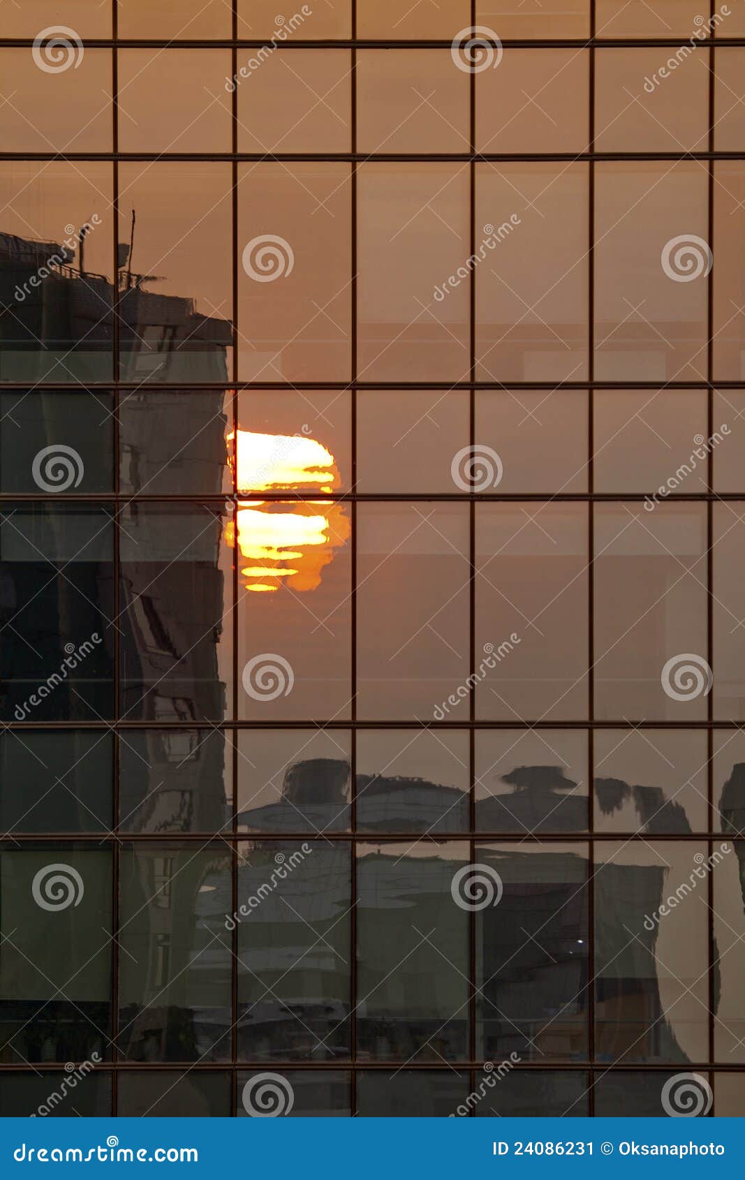 Sunset reflections stock image. Image of modern, evening - 24086231