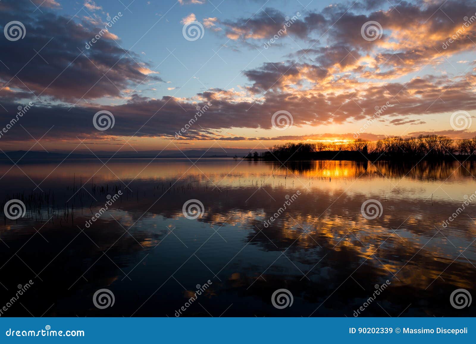 Sunset reflections on lake stock image. Image of landscape - 90202339