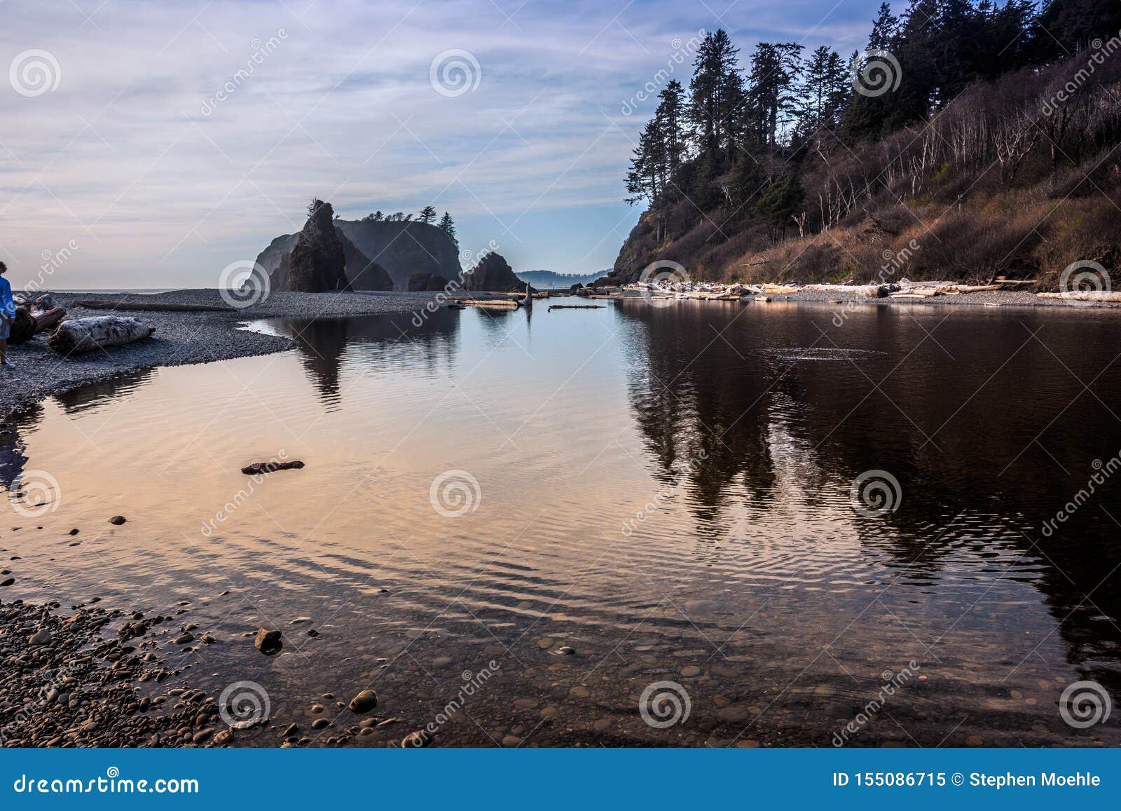 Sunset Reflections on Ruby Beach Stock Image - Image of rocks, stack ...