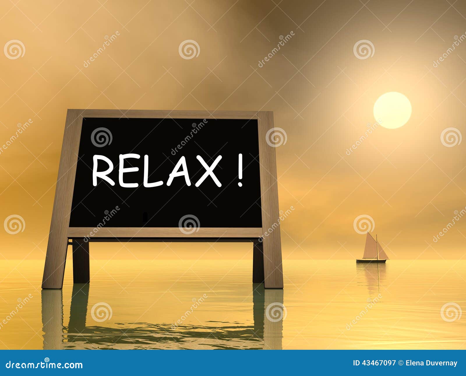 Sunset Relaxation - 3D Render Stock Illustration - Illustration of ...