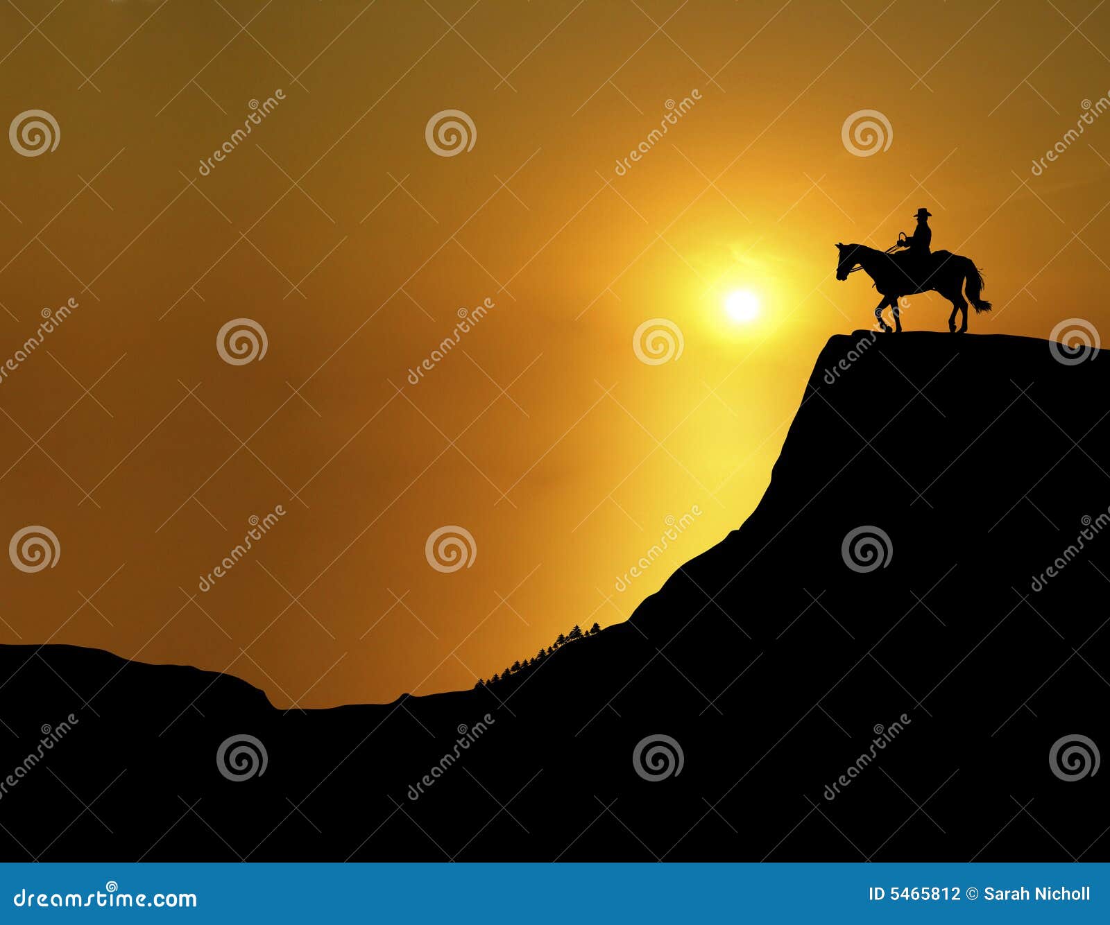 Sunset Ridge 1 stock photo. Image of mountain, male, equestrian - 5465812