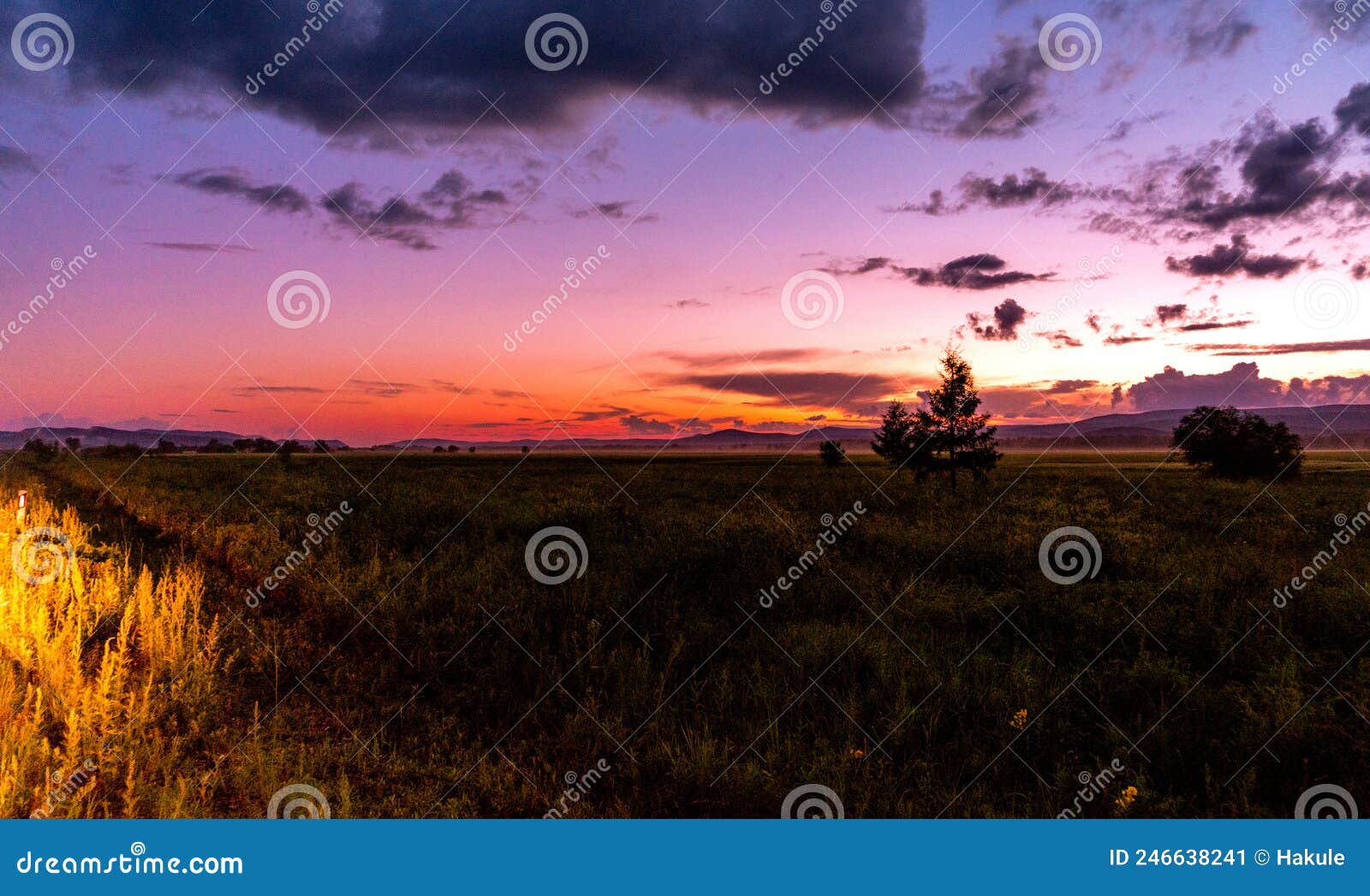 Sunset on the Ridge of the Mountain Stock Image - Image of nature ...