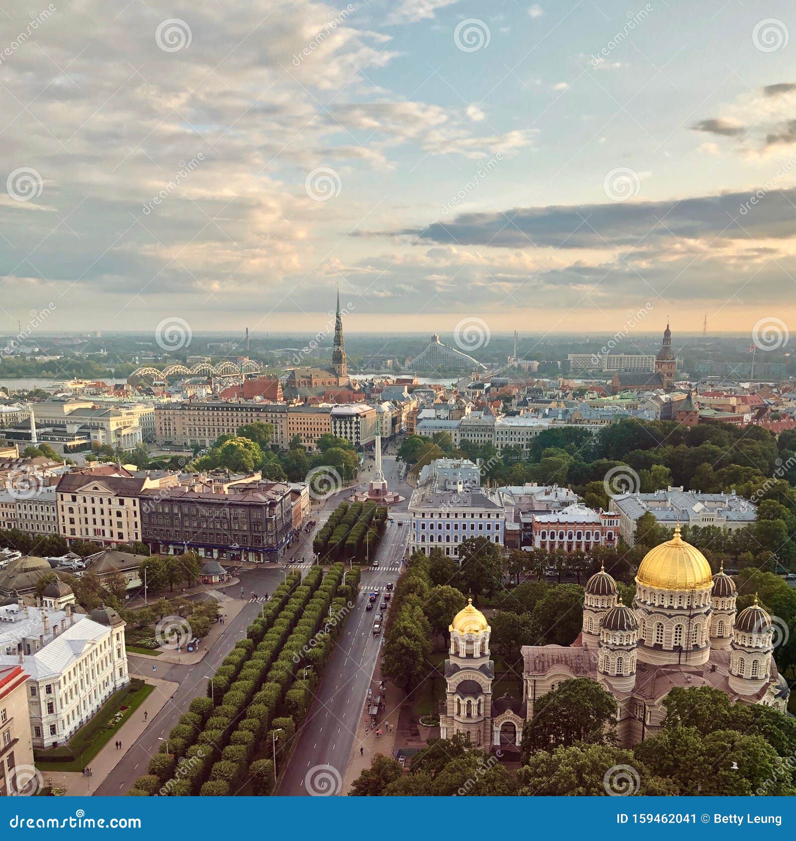 Sunset on Riga on Daugava River in Latvia Stock Image - Image of europe ...