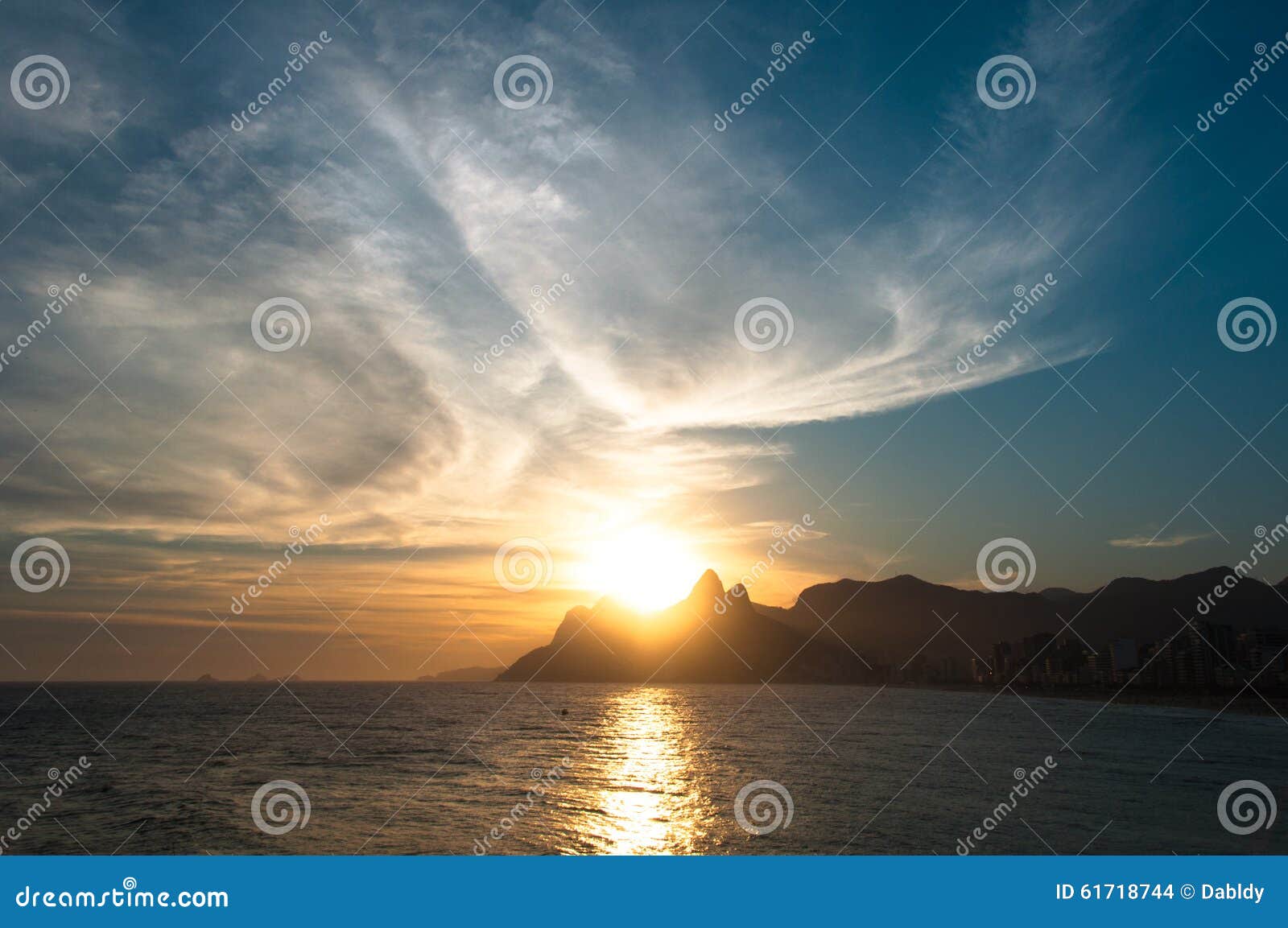 Sunset in Rio de Janeiro stock photo. Image of sunset - 61718744