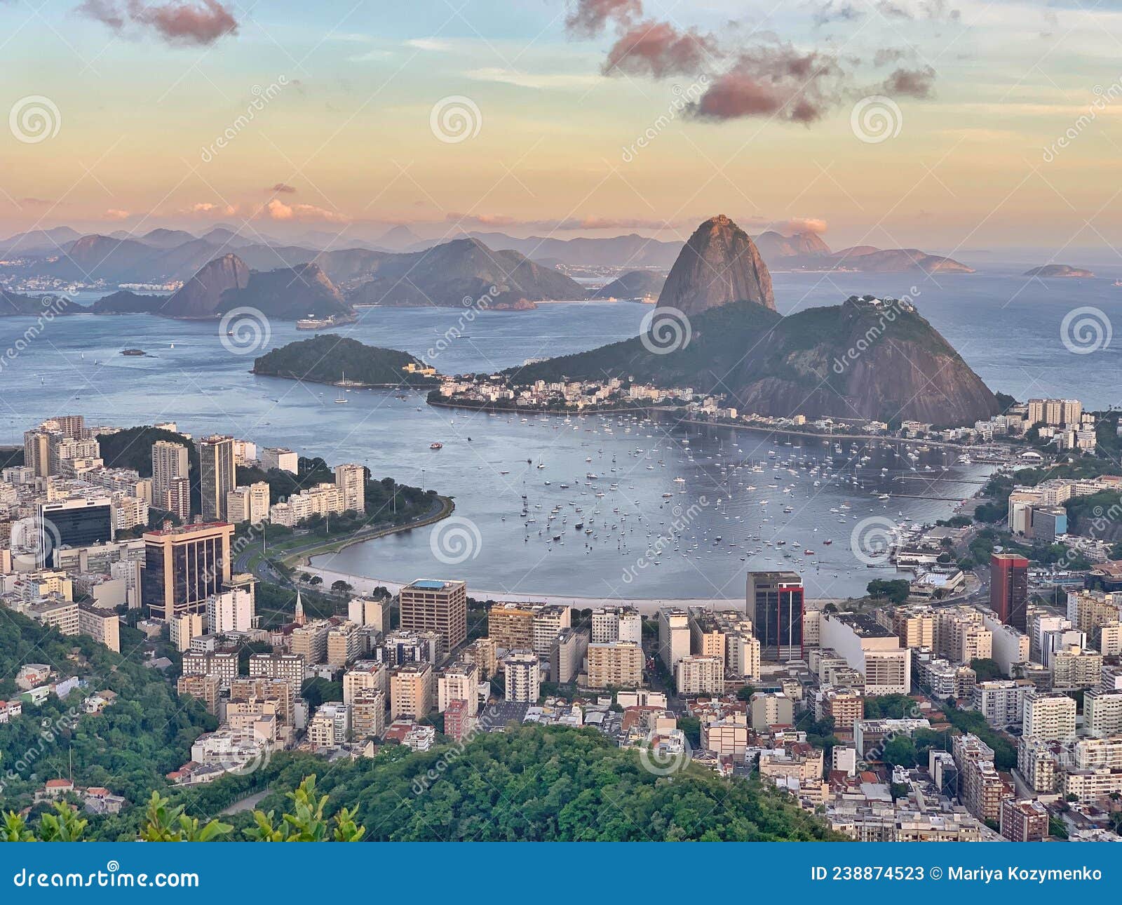 Sunset in Rio. stock image. Image of panorama, coast - 238874523