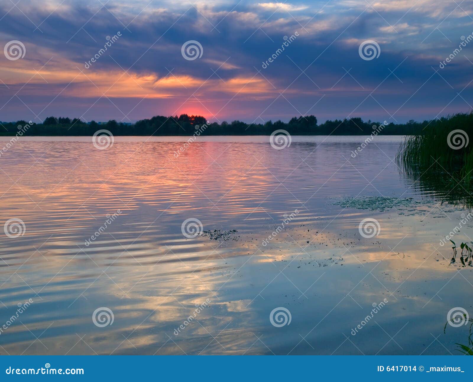 Sunset and river stock photo. Image of cloudscape, scene - 6417014