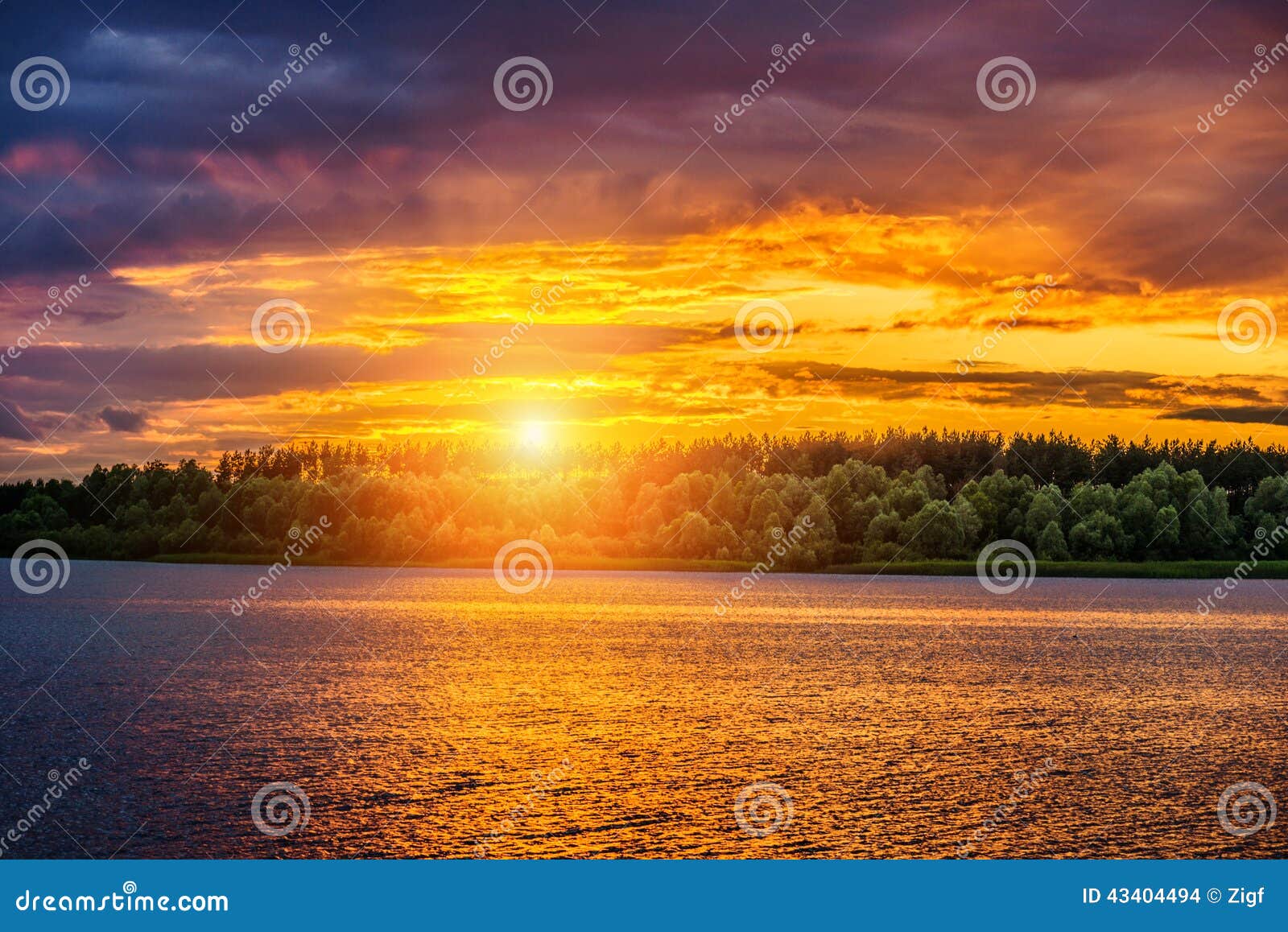 Sunset on river stock photo. Image of environment, color - 43404494