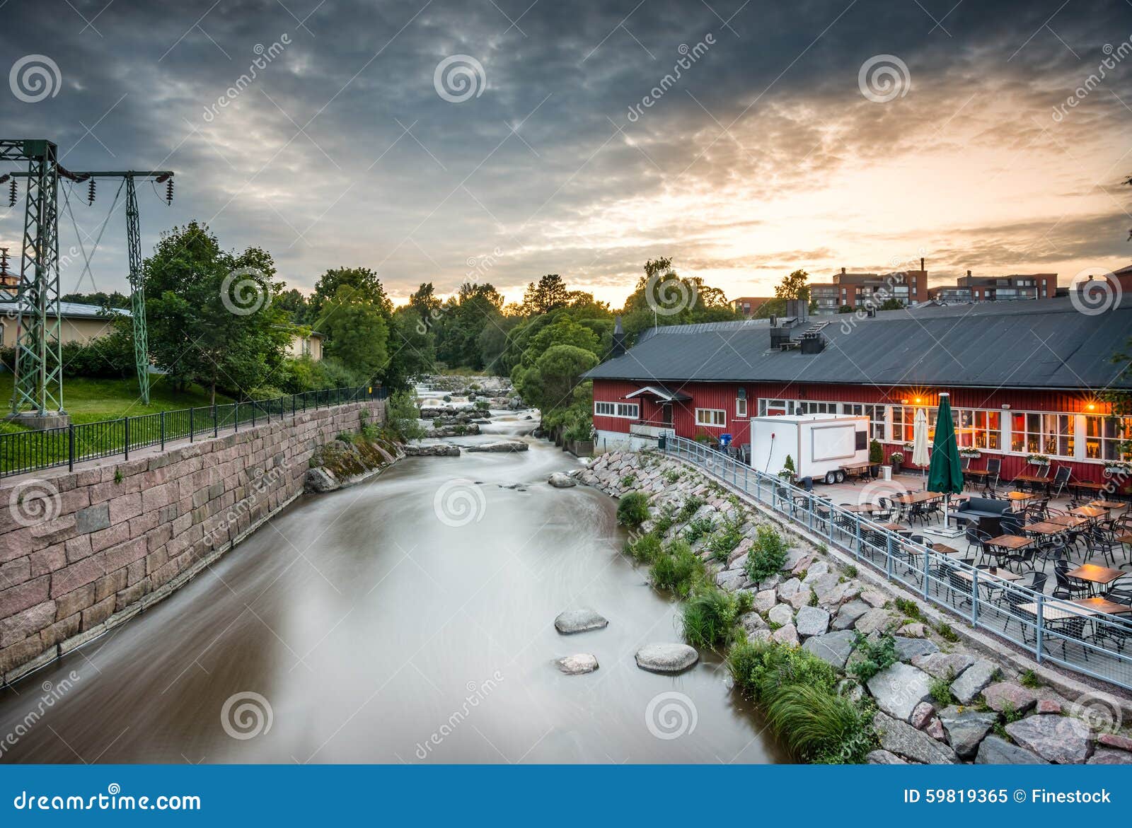 Sunset River Lanscape in Helsinki Stock Image - Image of scandinavia ...