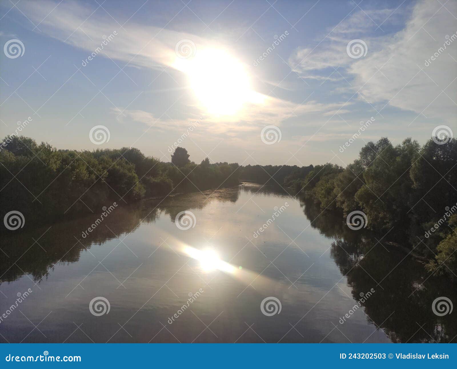Sunset and River in the Nature Stock Image - Image of river, reflection ...