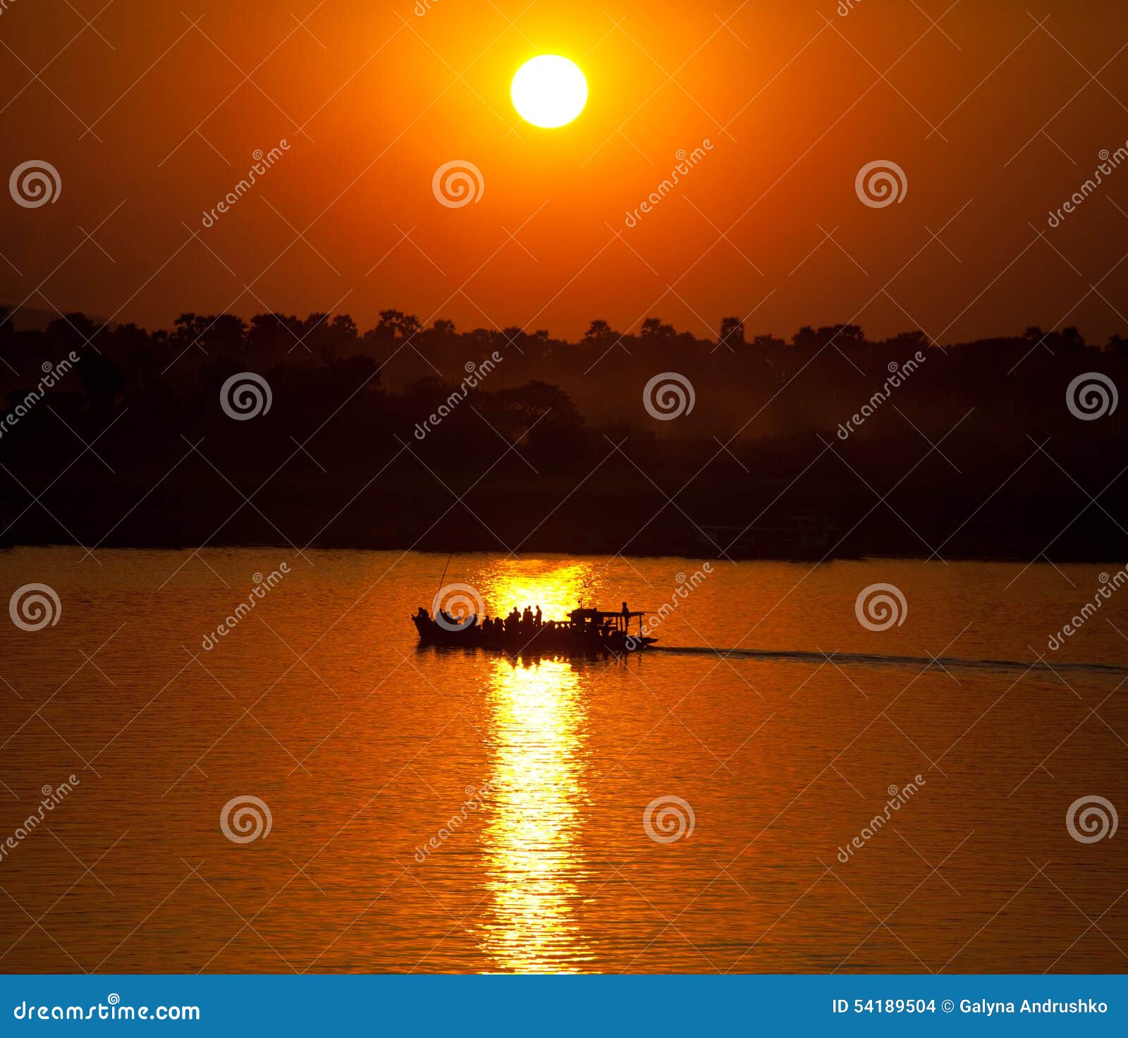 Sunset on river stock photo. Image of relax, beautiful - 54189504