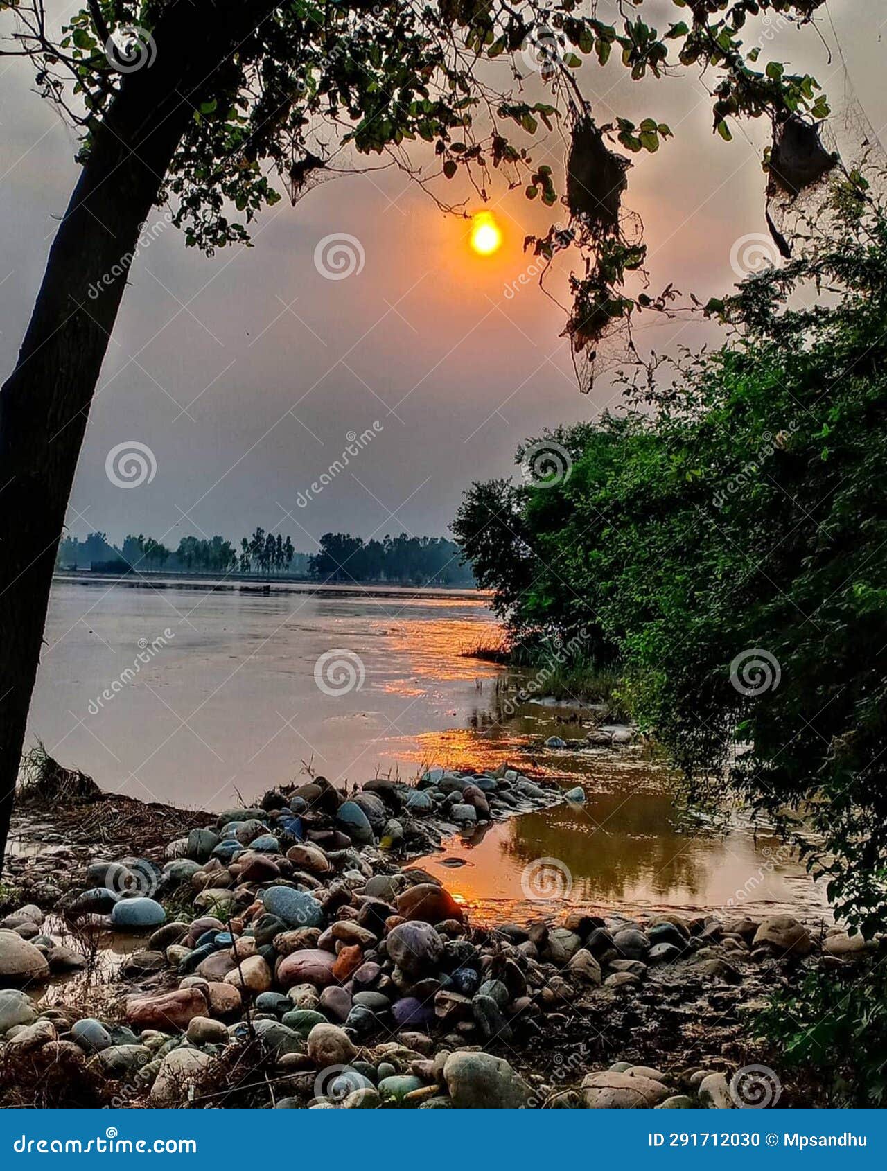 Sunset Rivers Lakes Floods Time Stock Stock Photo - Image of lakes ...