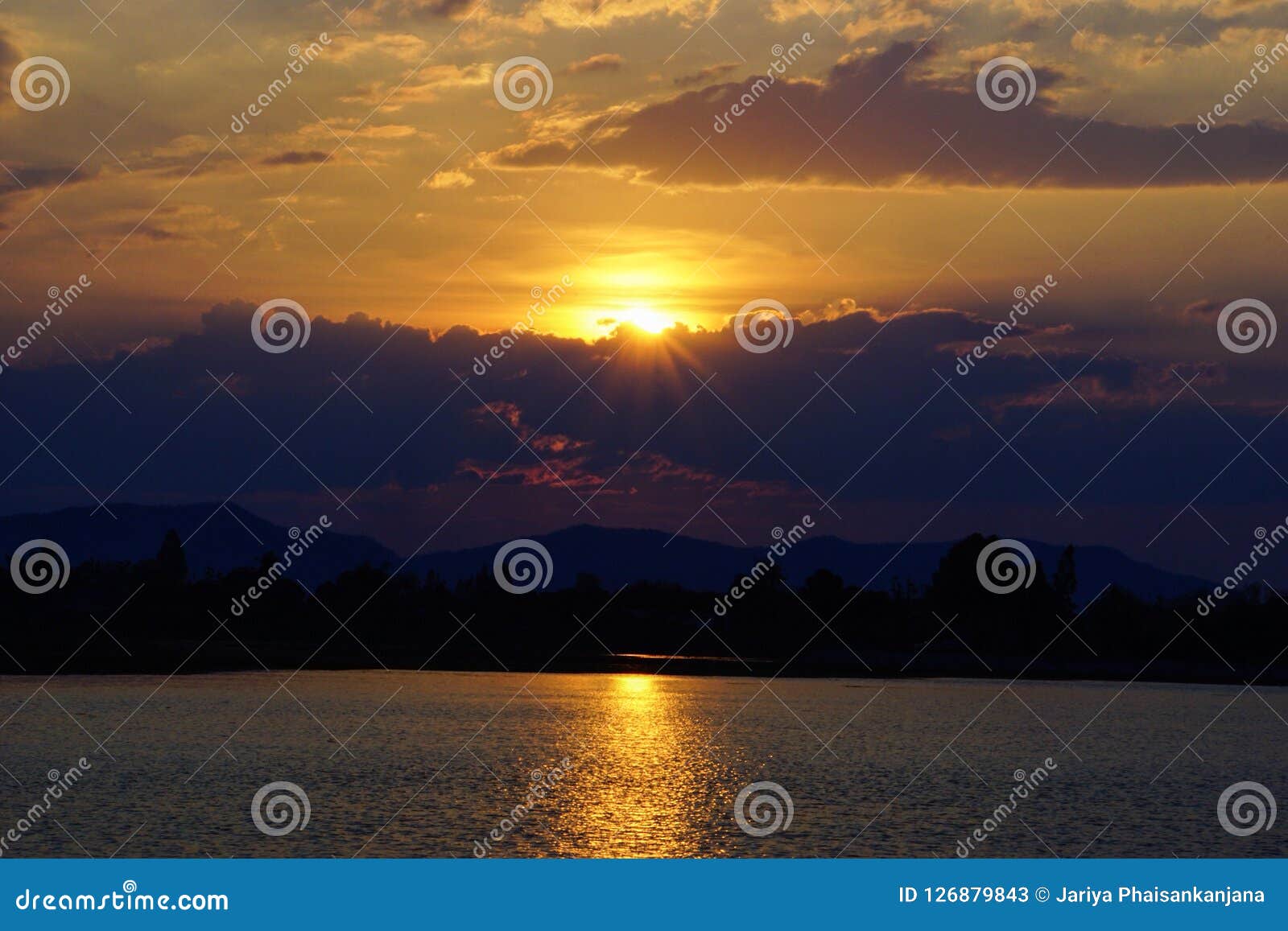 Sunset stock image. Image of beautiful, light, natural - 126879843