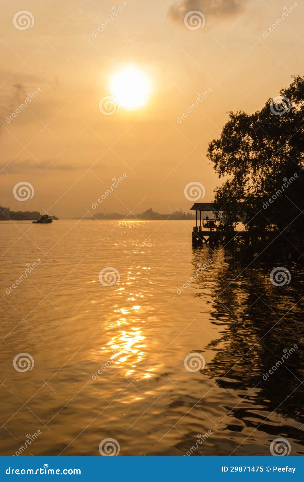Sunset at riverside stock image. Image of reflection - 29871475