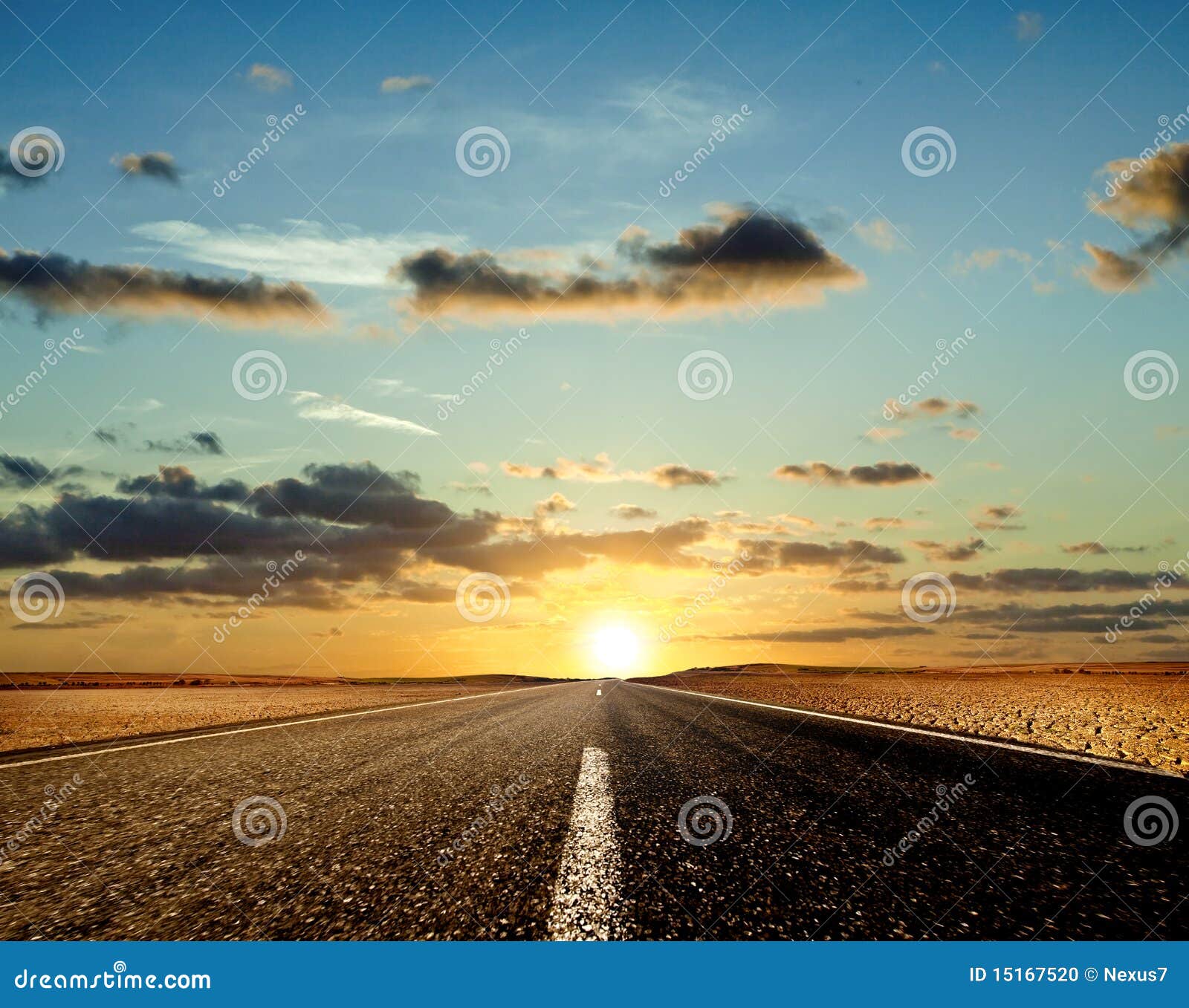 Sunset on the Road stock photo. Image of dramatic, lights - 15167520