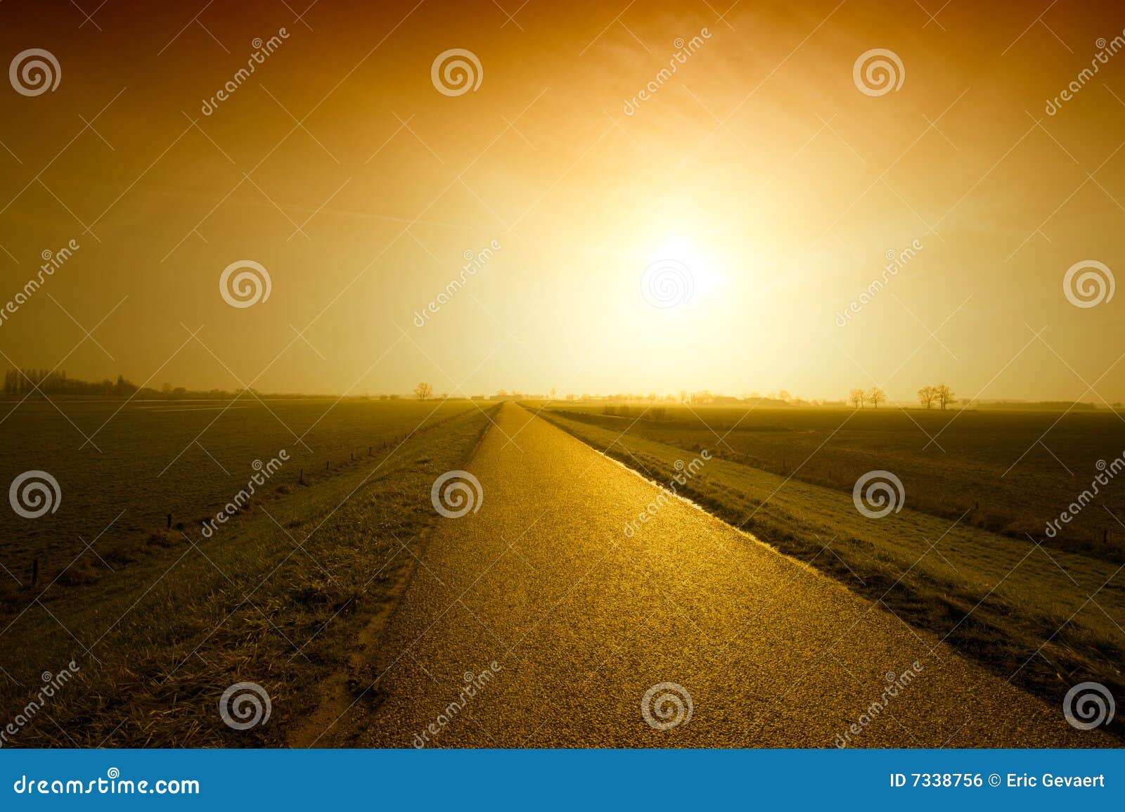 Sunset road stock photo. Image of road, dutch, orange - 7338756