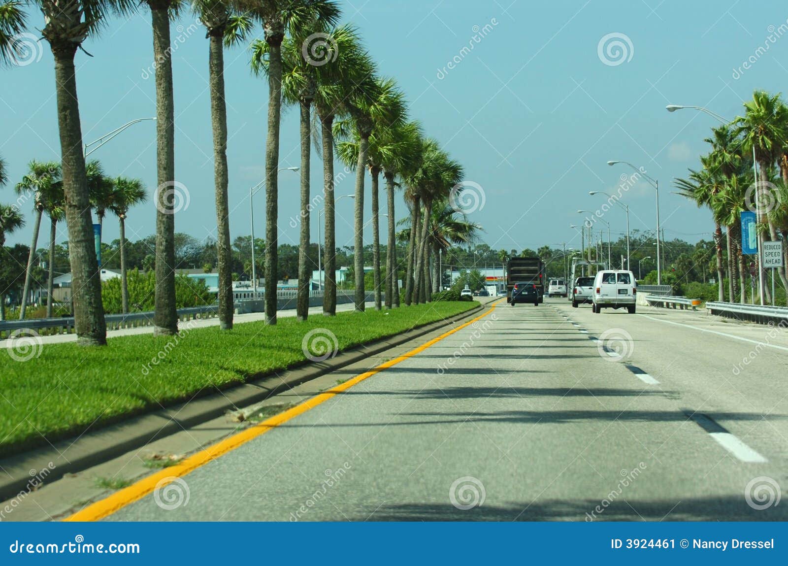 Sunset road in Florida stock image. Image of brush, highway - 3924461