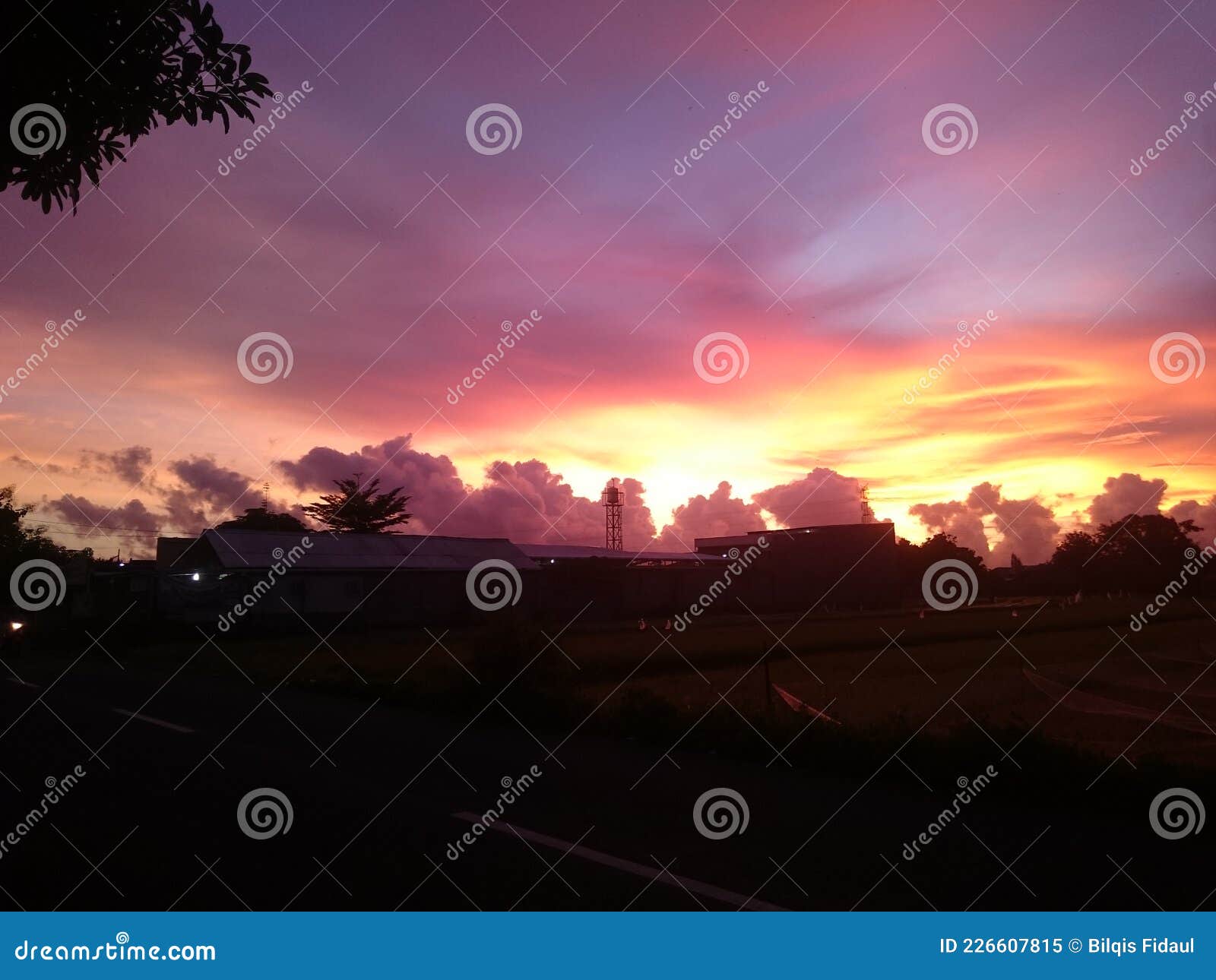Sunset on the Road, Go Home from Hetic Work Stock Image - Image of ...