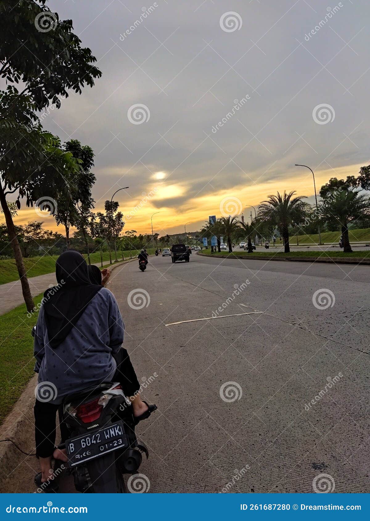 Sunset Road People Motorcycle View Editorial Image - Image of sunset ...