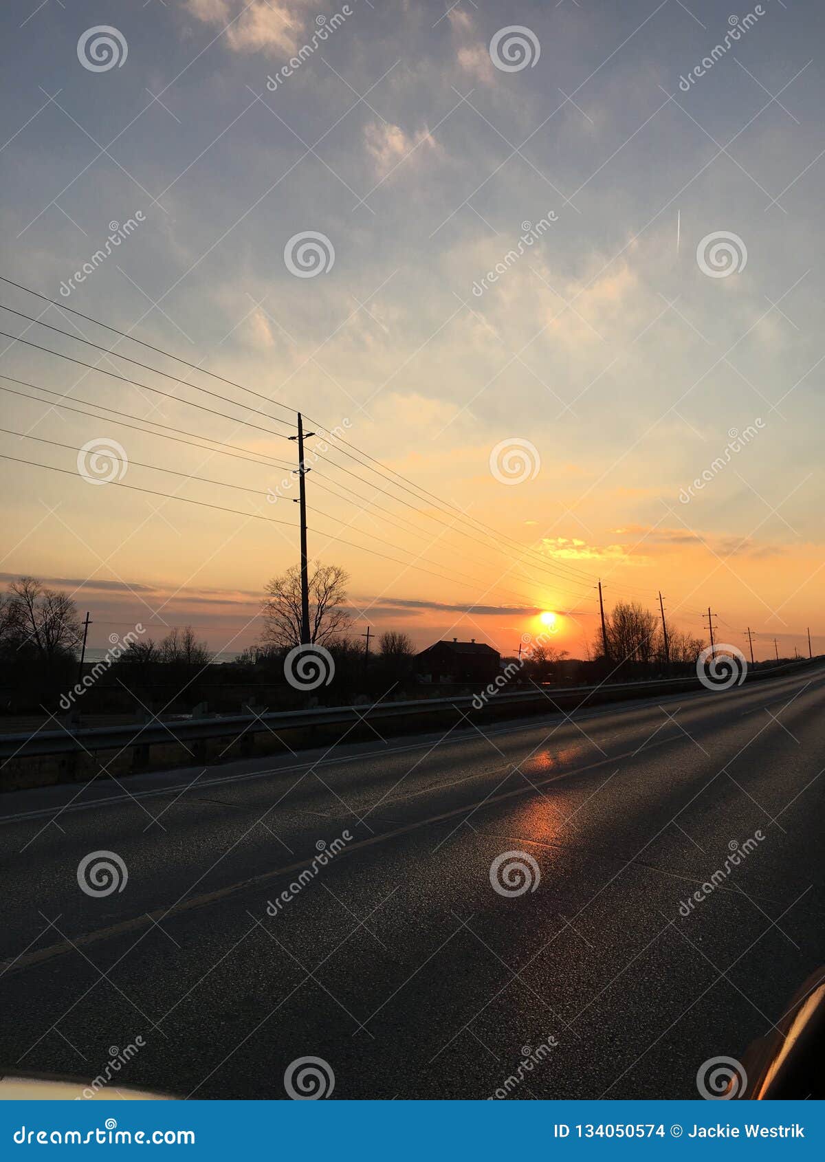 Sunset Road stock photo. Image of lake, sunset, ontario - 134050574
